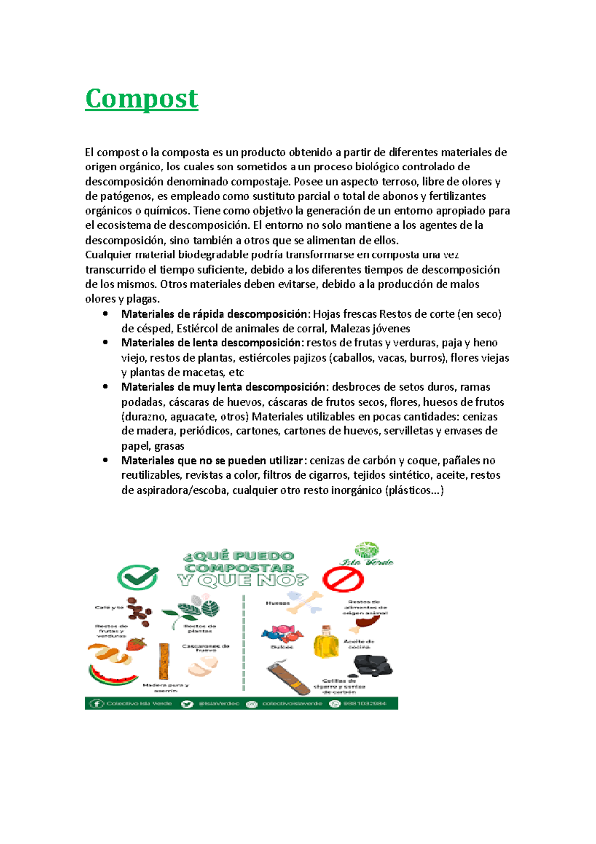 Compost word - Compost El compost o la composta es un producto obtenido ...