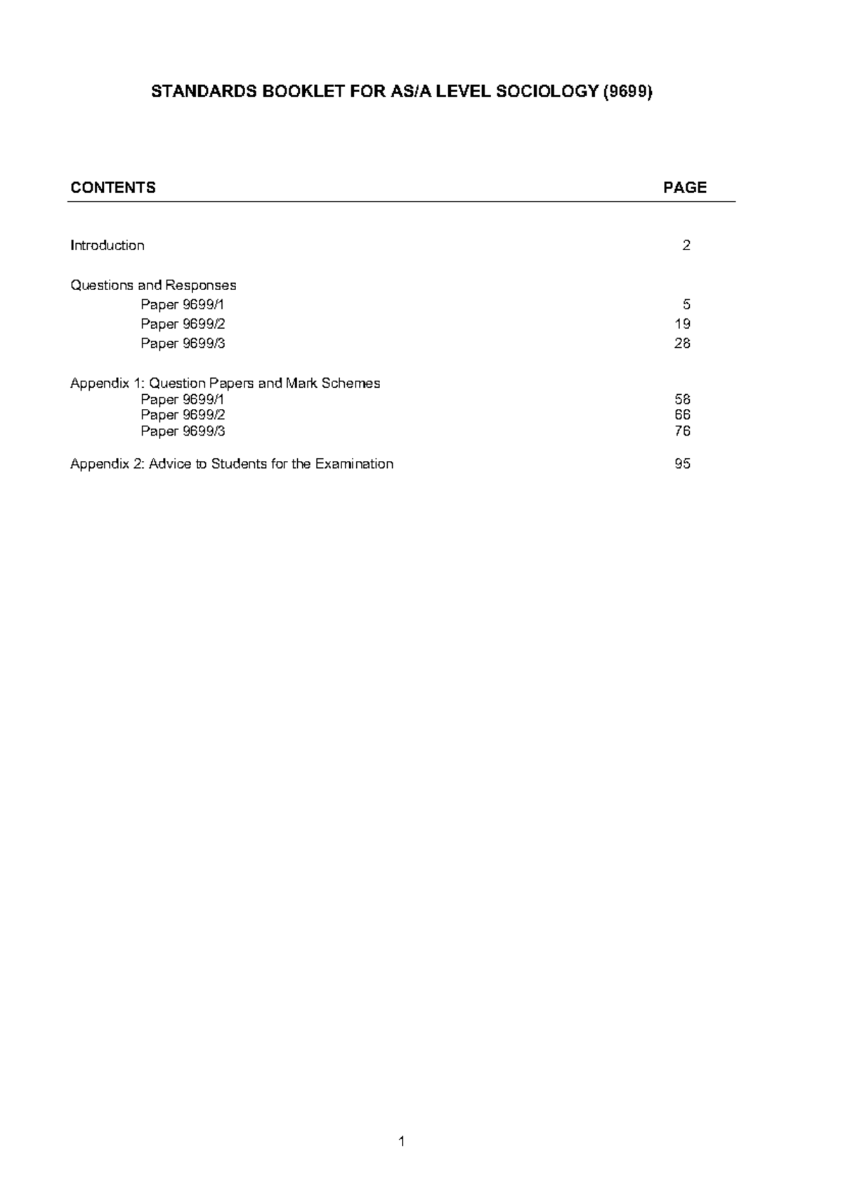 9699 standards booklet - STANDARDS BOOKLET FOR AS/A LEVEL SOCIOLOGY ...