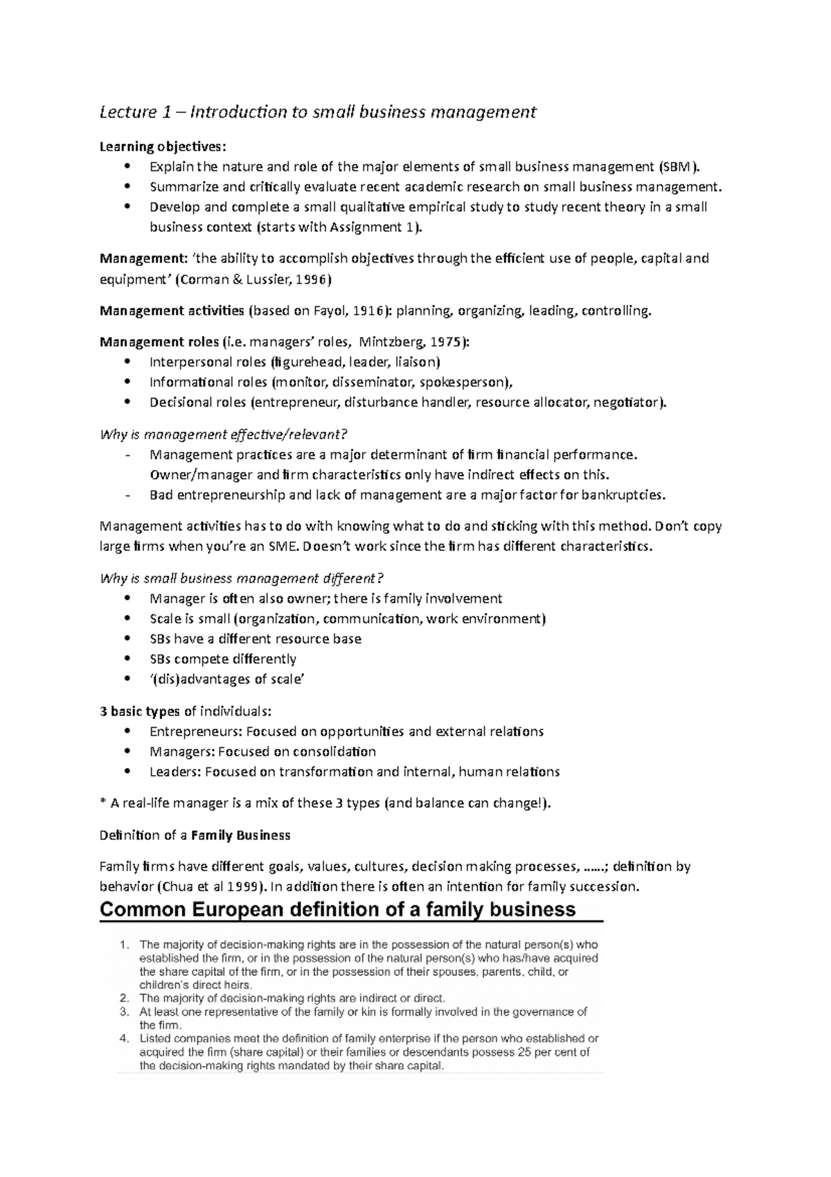 Lecture 1 Introduction to small business - Small Business Management ...