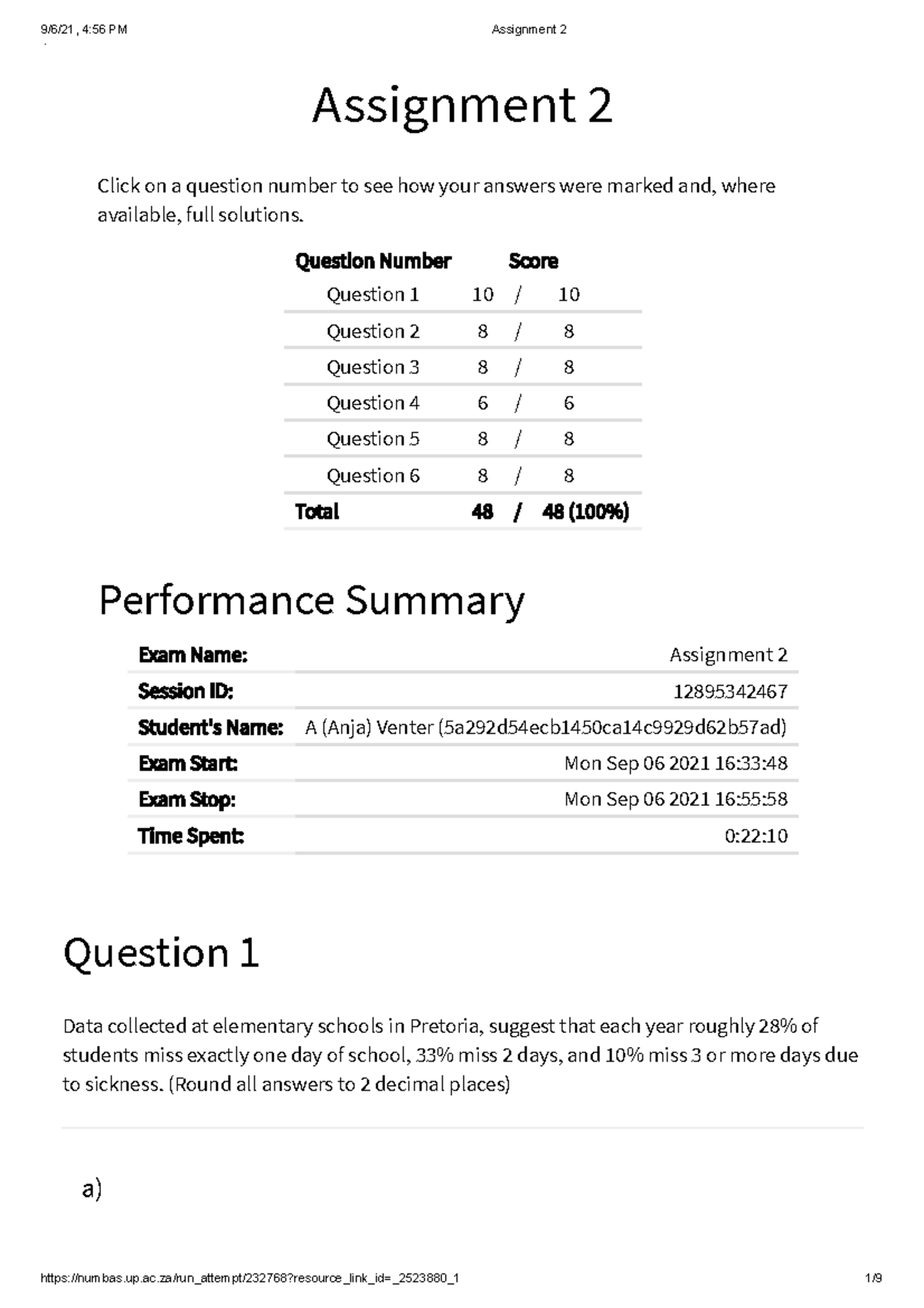 Tutorial Assignment 2 (2021) (LU 1.3) - Assignment 2 Question 1 Data ...