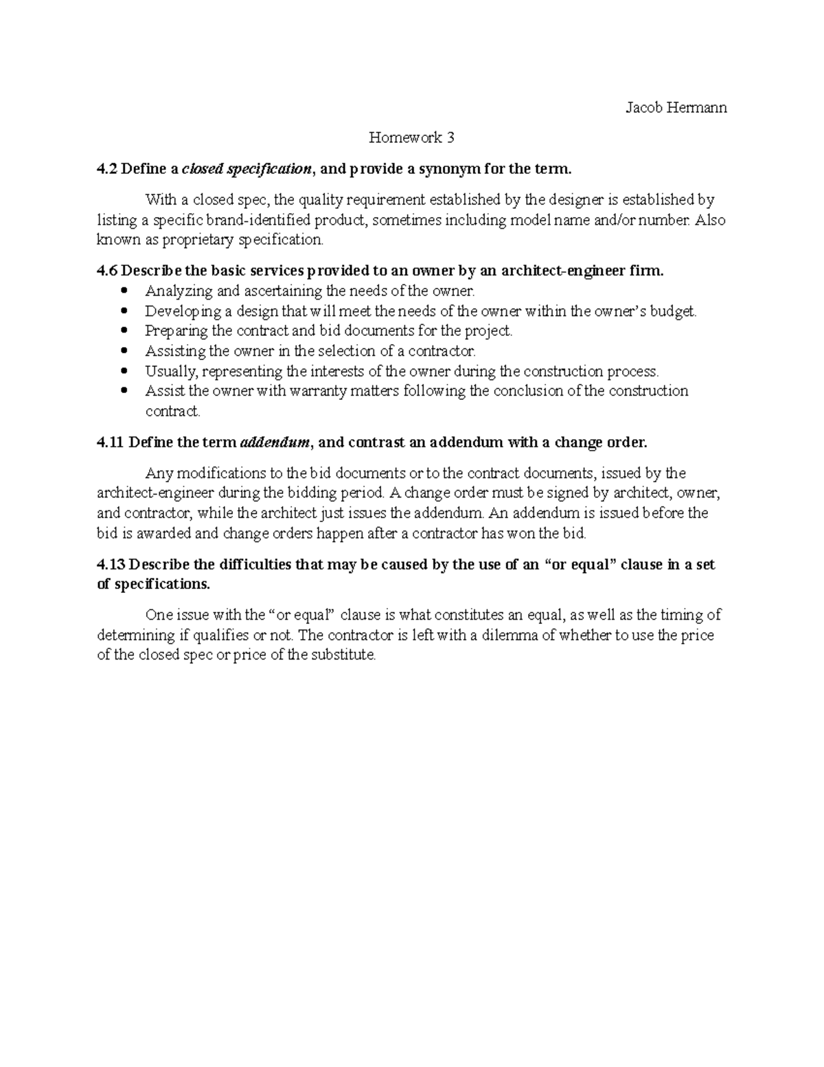 Homework 3 - Jacob Hermann Homework 3 4 Define a closed specification ...