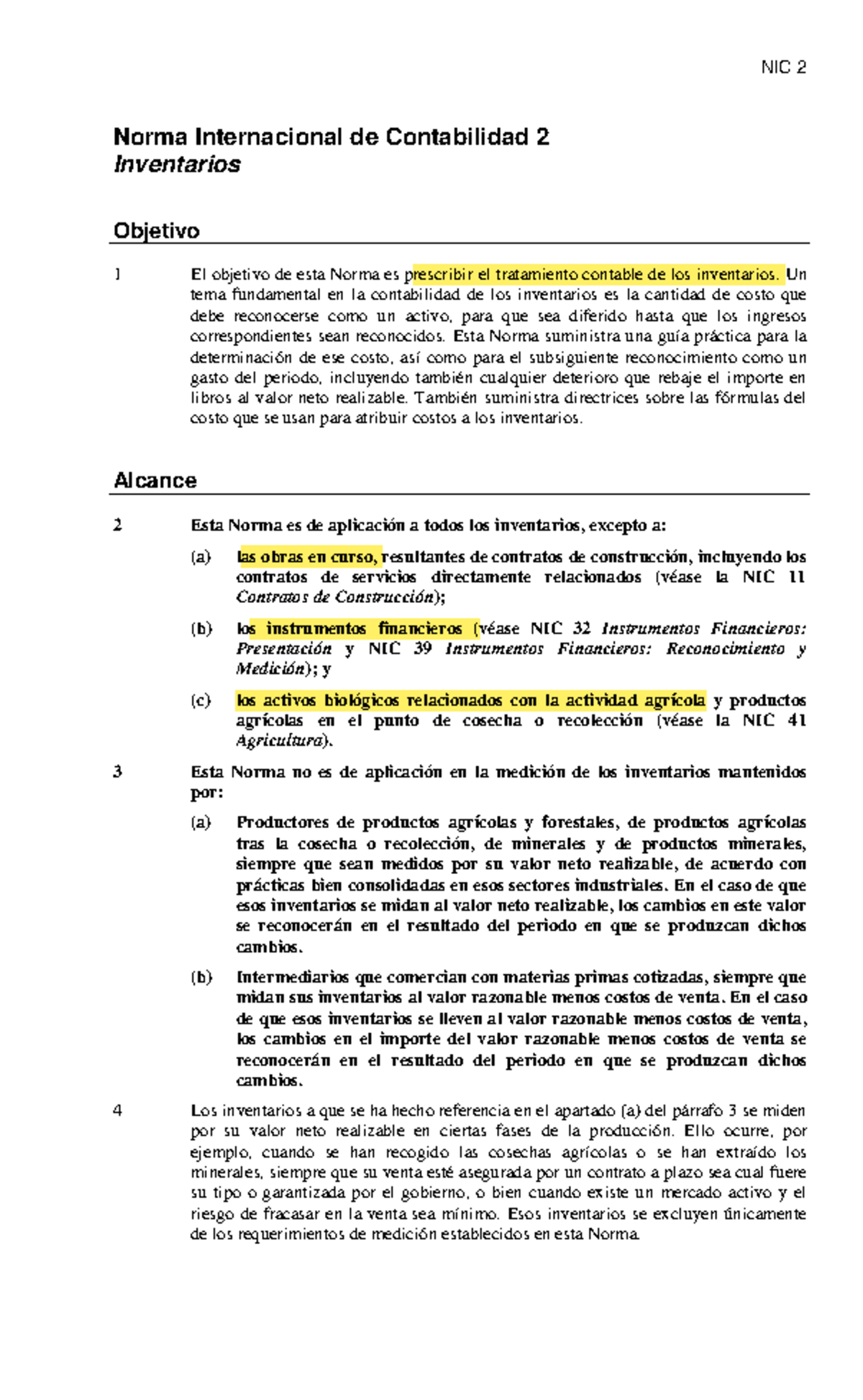 NIC 2 - NIC 2 INVENTARIOS - Norma Internacional de Contabilidad 2 ...