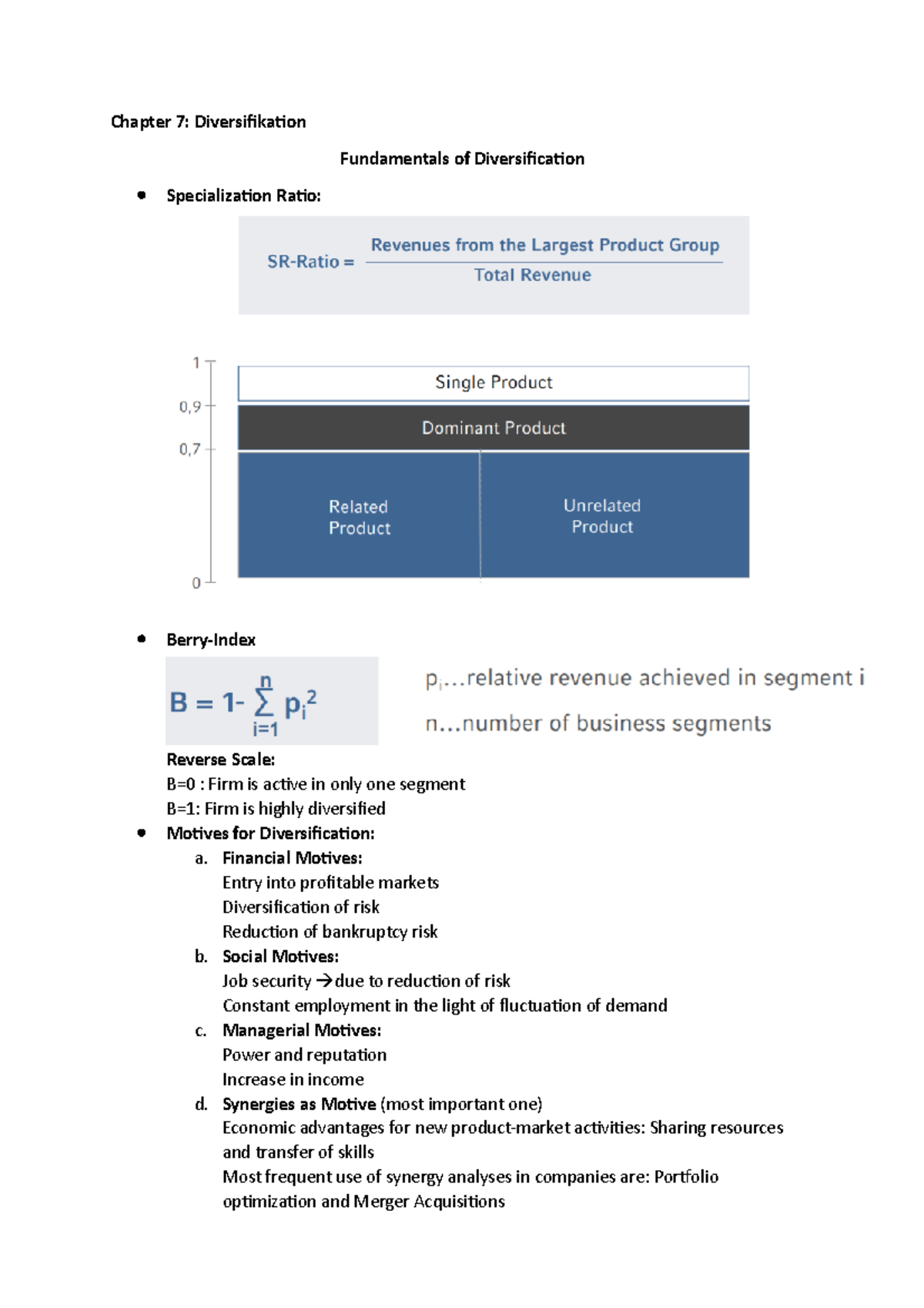 Chapter 7 - Strategic Management Zusammenfassung - Chapter 7 ...