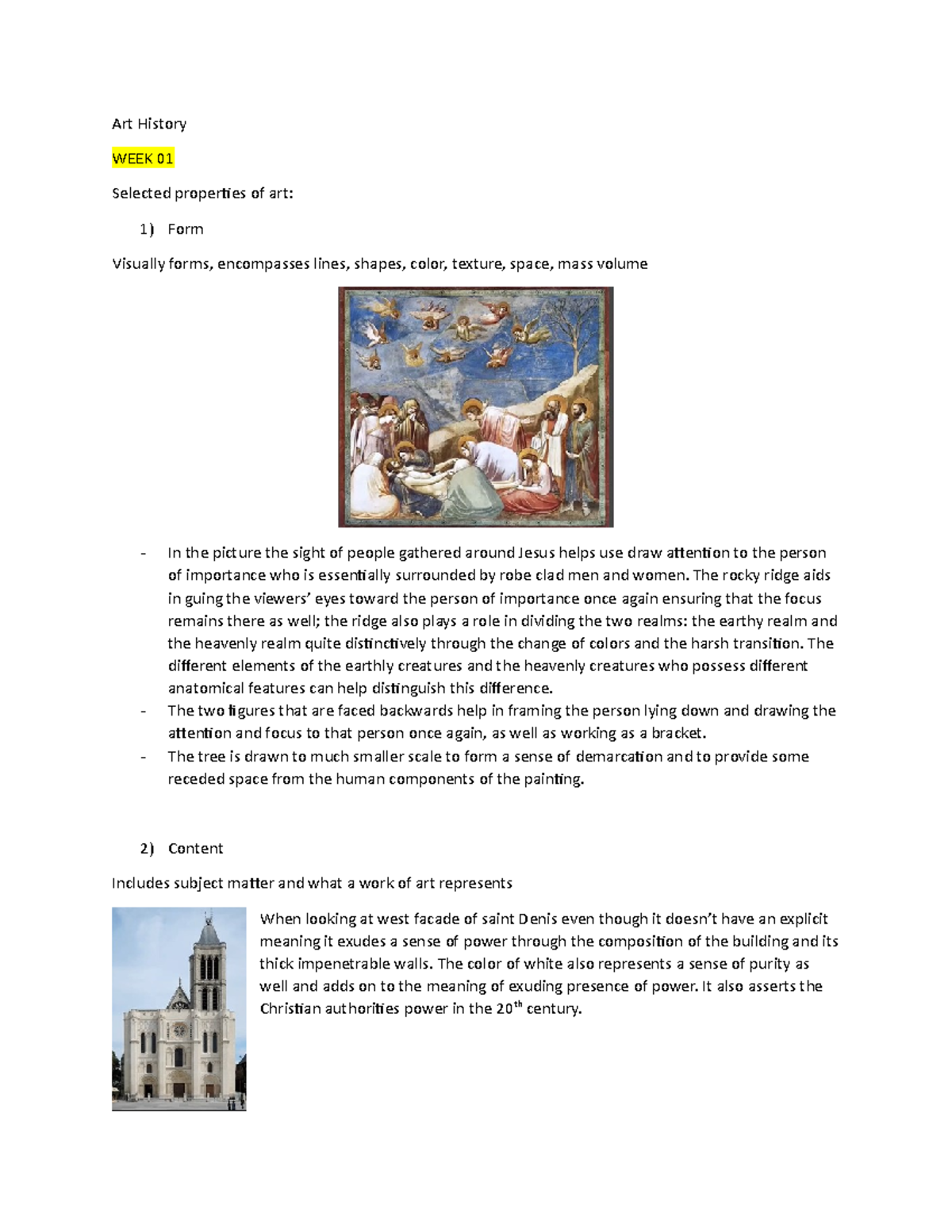 Art History - Lecture notes for all the Units with Pictures and ...