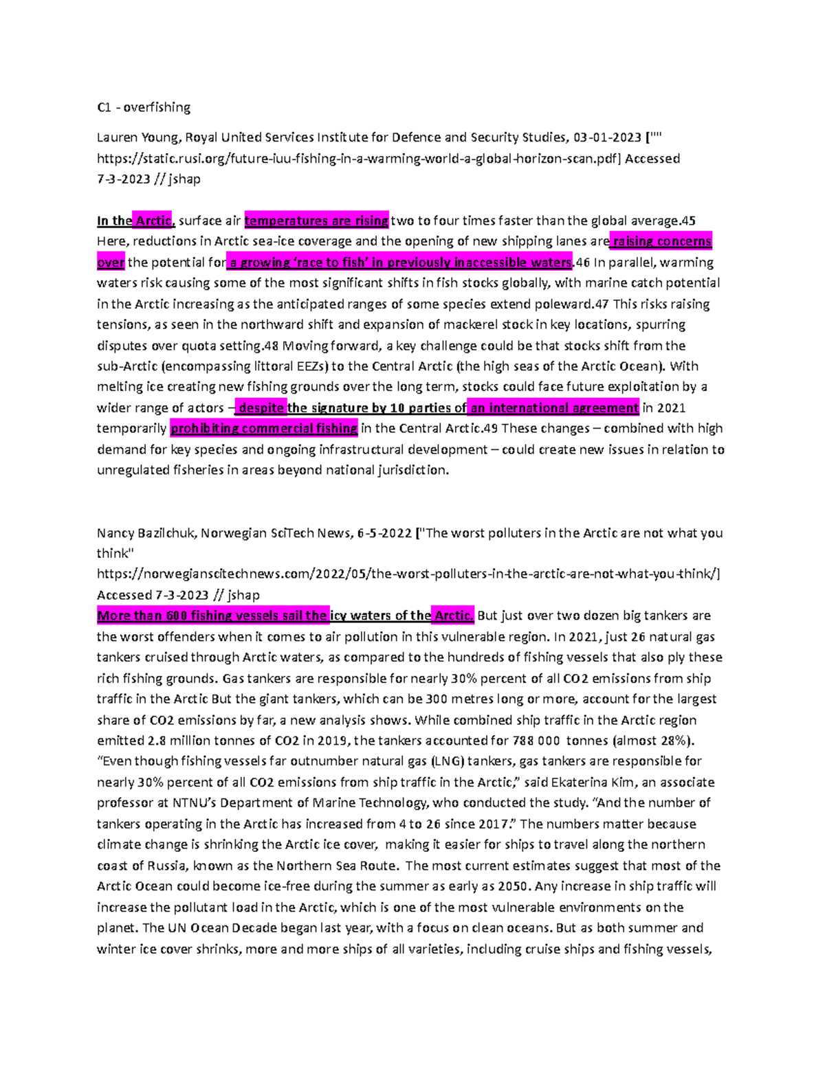 Stars debate aff case - C1 - overfishing Lauren Young, Royal United ...