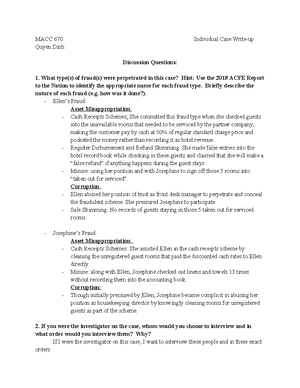 Du Pont Case - Answers to Part I and II Questions - Analytics mindset Implementing the DuPont ...