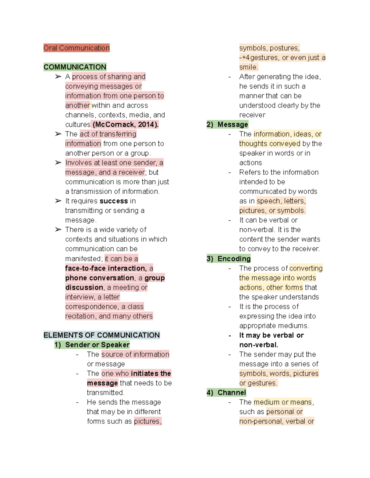 Oral-Communication - Summative or exam reviewer - Oral Communication ...