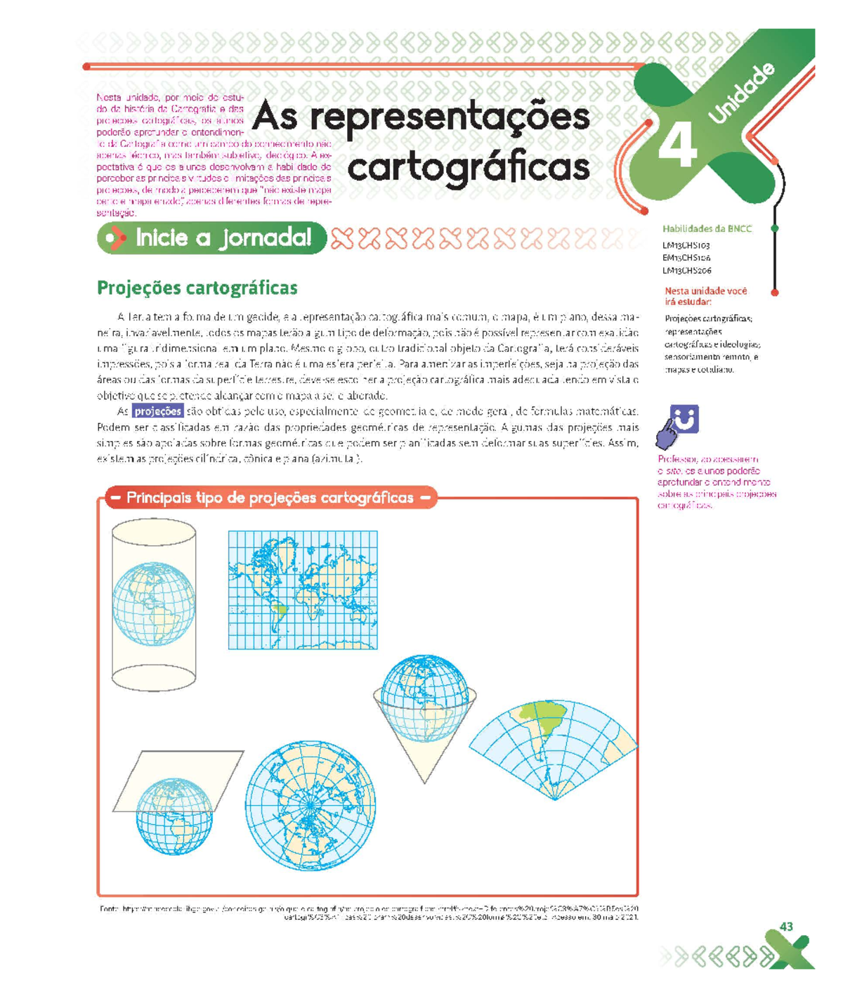 As representações cartográficas - Projeção azimutal equidistante polar ...