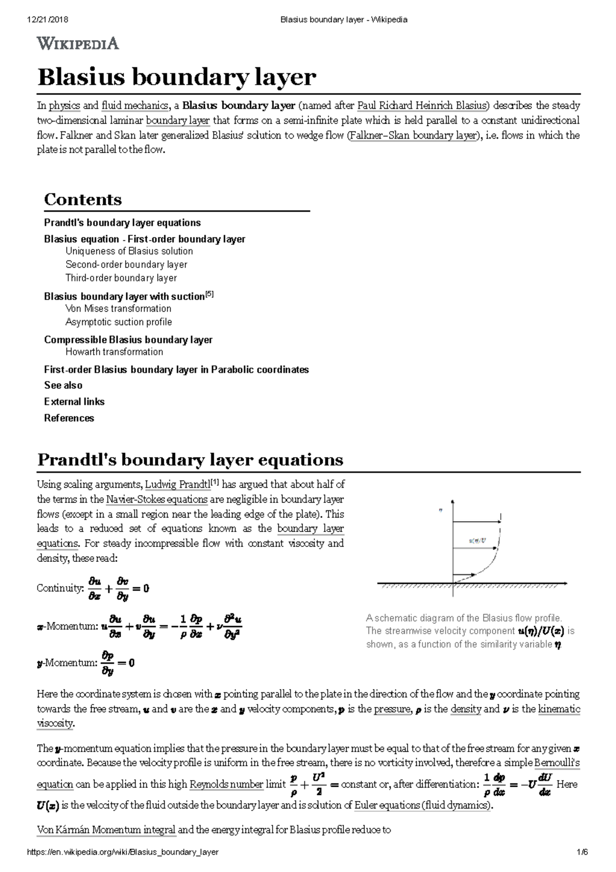 Blasius boundary layer - Wikipedia - Blasius boundary layer Wikipedia ...