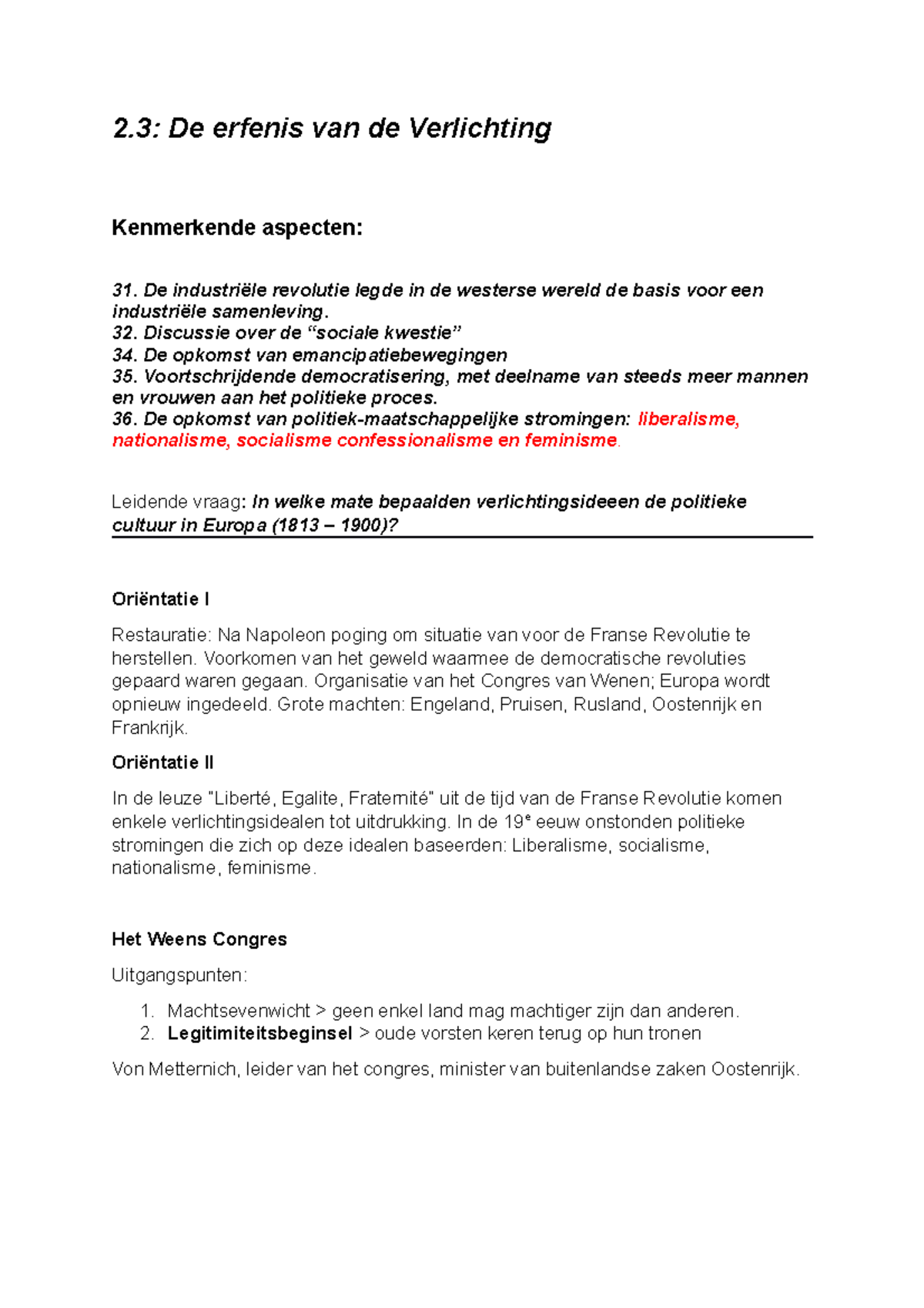 2.3 De erfenis van de Verlichting - 2: De erfenis van de Verlichting ...