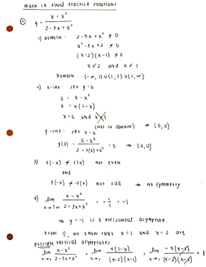 Math 1A Final Study Guide Winter 2021 - MATH 1A STUDY GUIDE FINAL ...