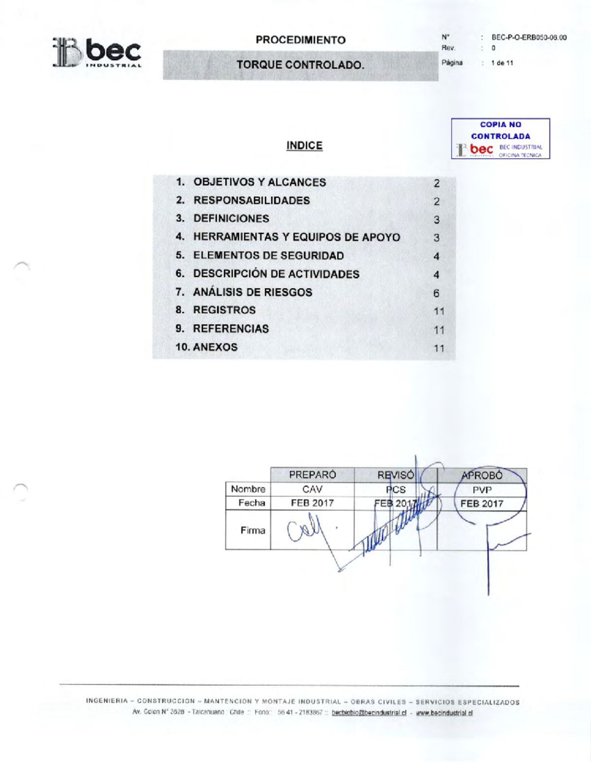 Procedimiento Torque Controlado. - PDF Descargar libre - planificación ...