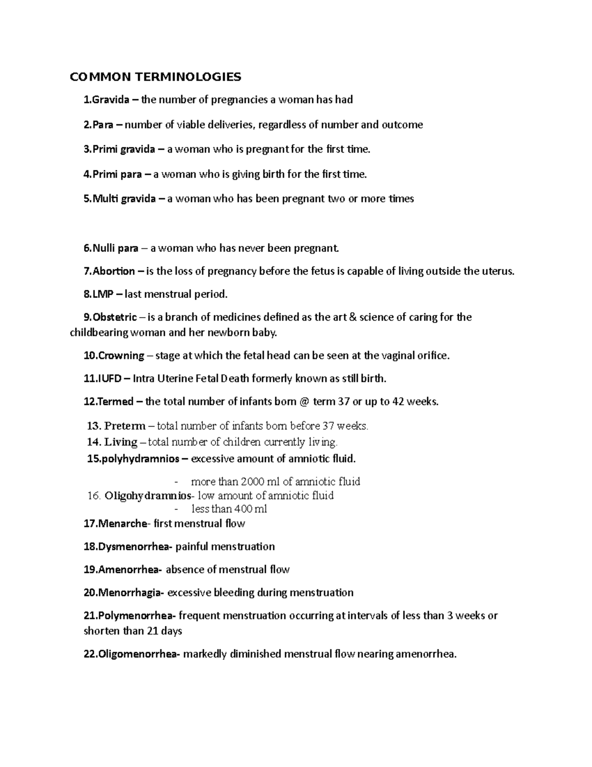 Common Terminologies - COMMON TERMINOLOGIES 1 – the number of ...