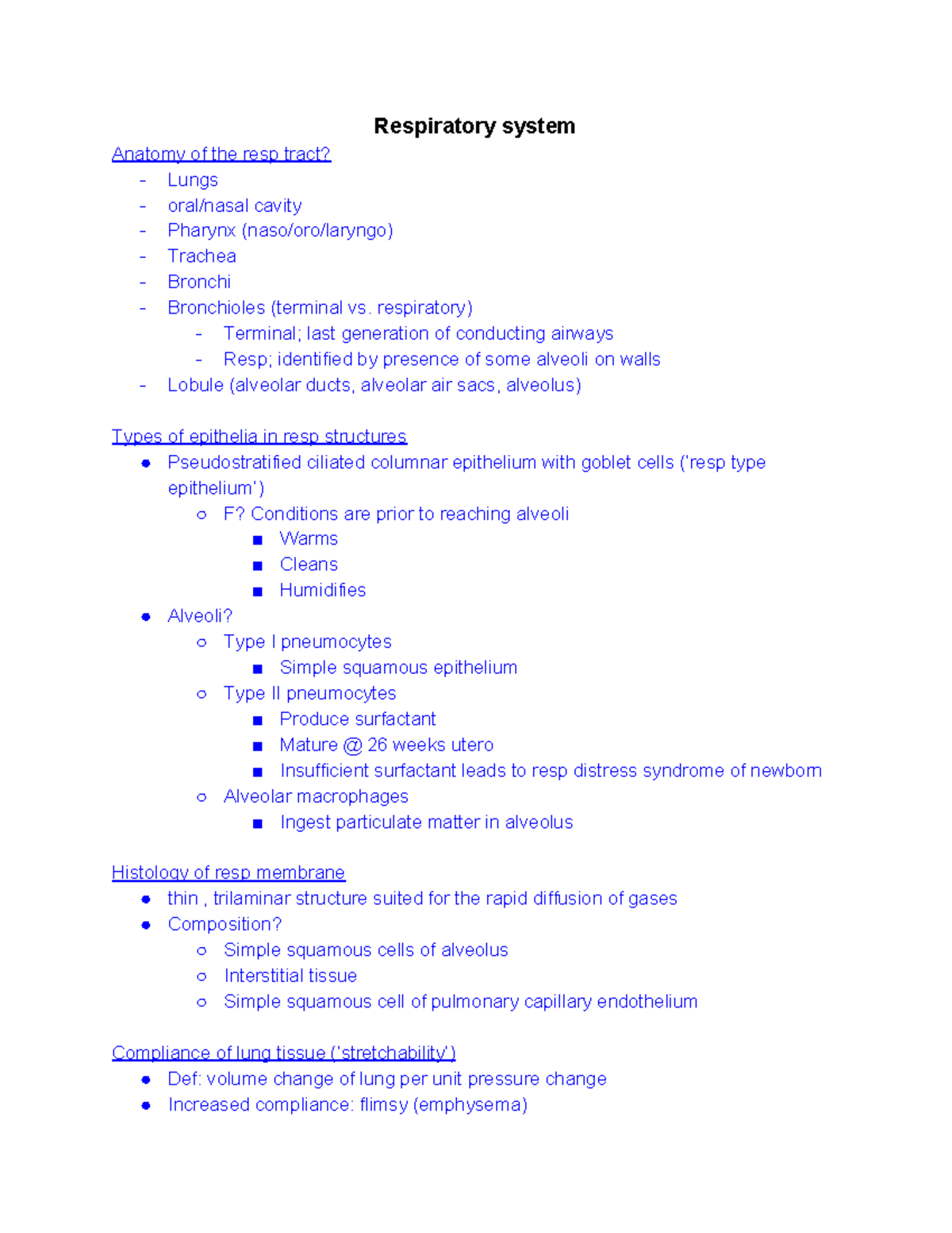 Respiratory System Pathophysiology - Respiratory system Anatomy of the ...