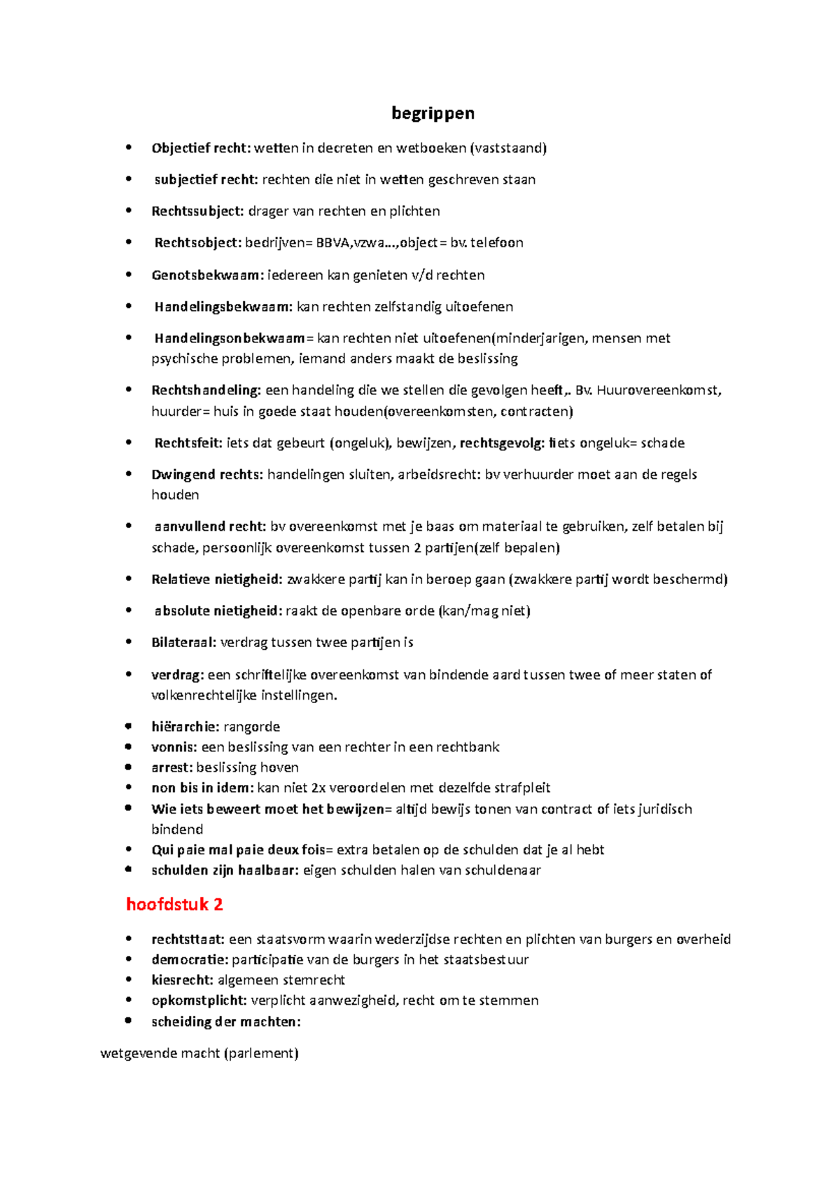 Begrippen grondrecht - begrippen Objectief recht: wetten in decreten en ...