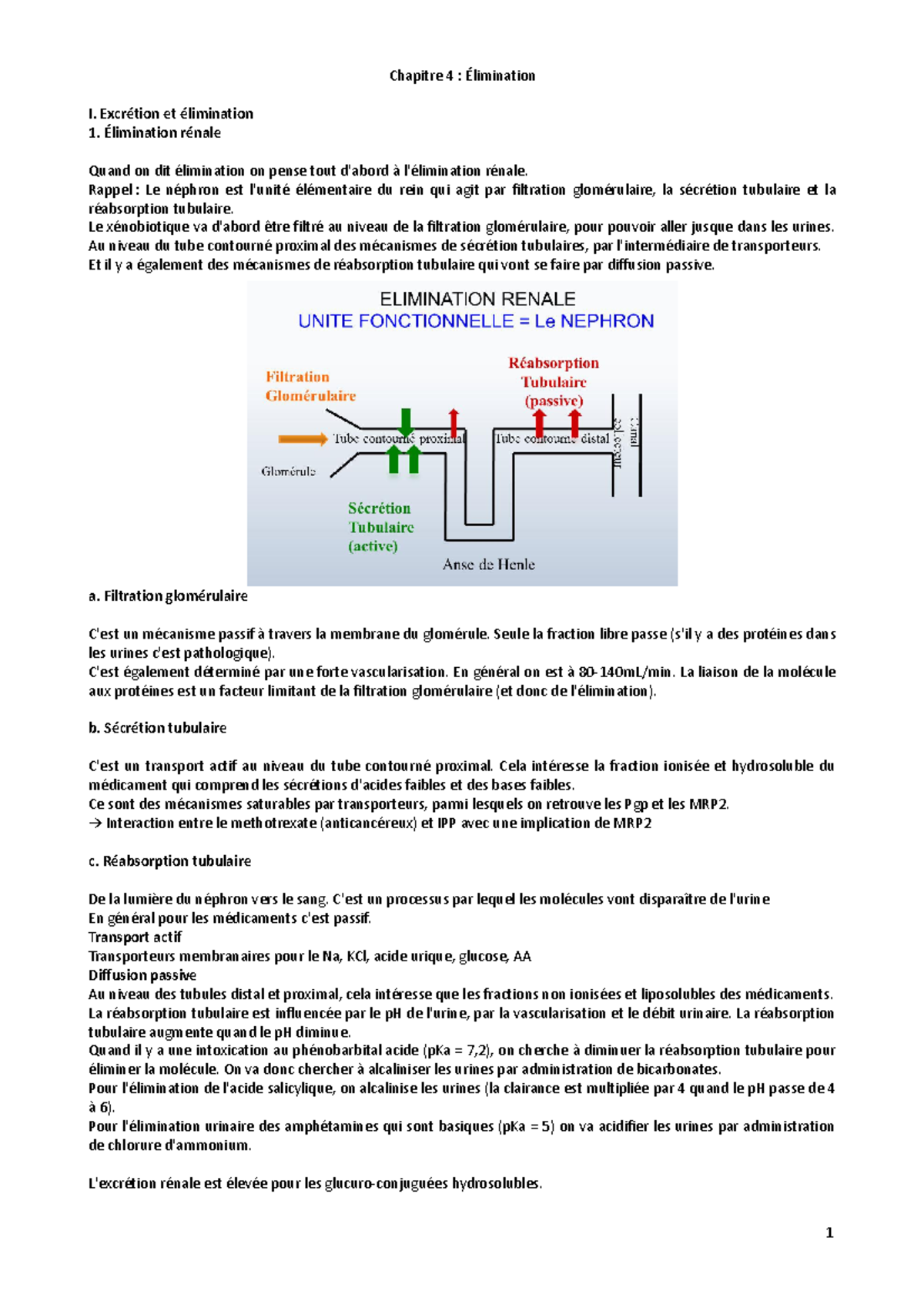 Ue6-elimination - Warning: TT: undefined function: 32 Chapitre 4 : Élimination I. Excrétion et ...