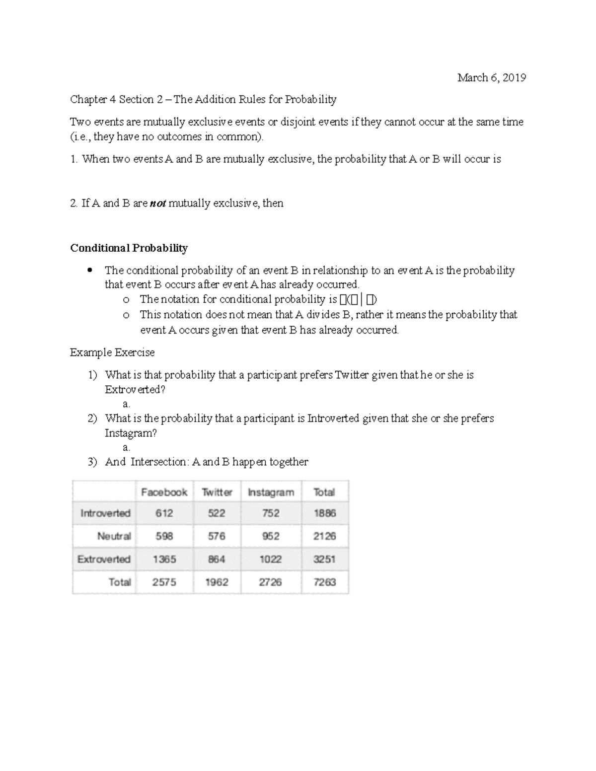 Chapter 4 Section 2 Notes - March 6, 2019 Chapter 4 Section 2 – The ...