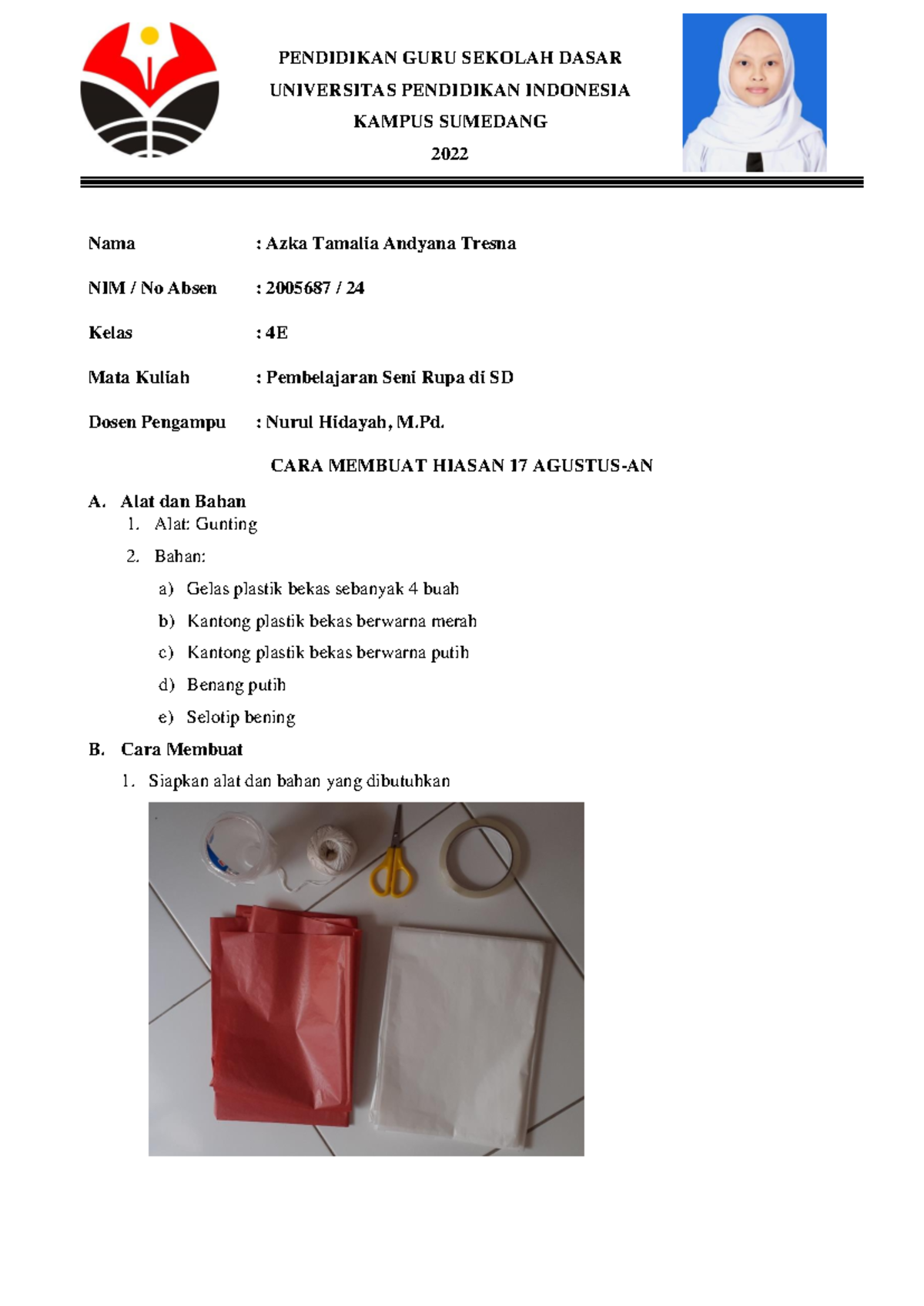 UTS Konsep Dasar Seni - Nama : Azka Tamalia Andyana Tresna NIM / No ...