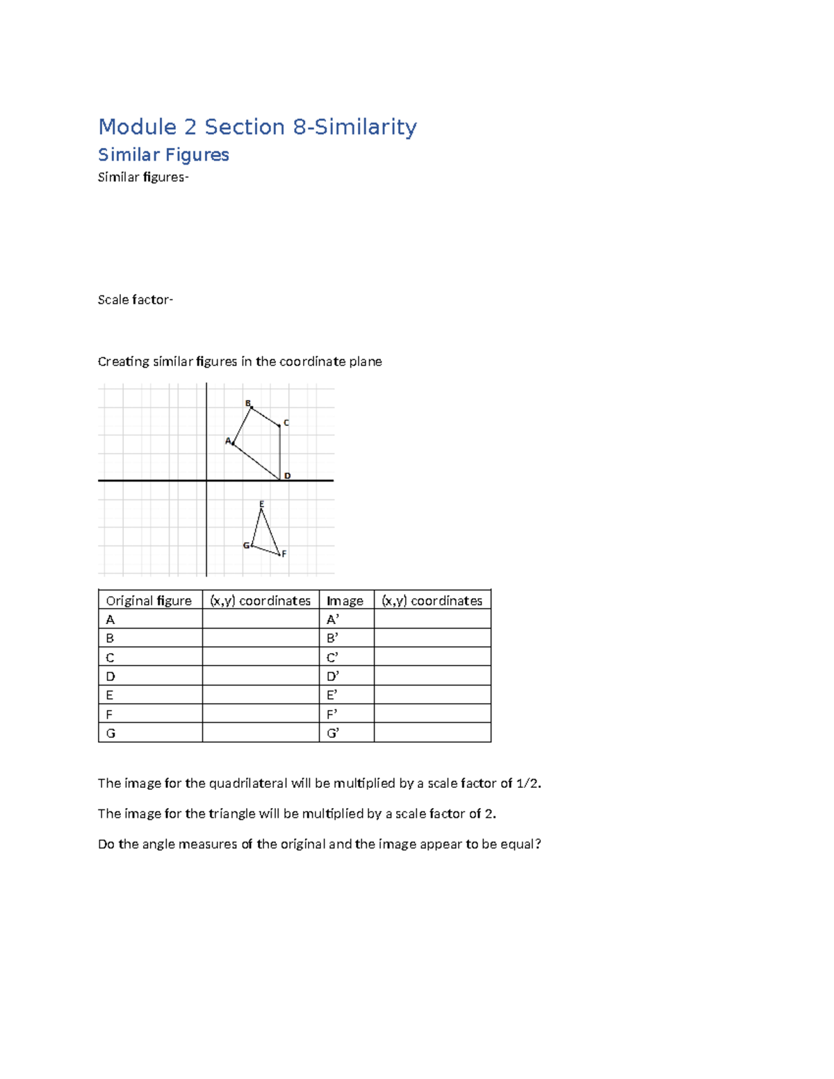 Module 2 Section 8 Similarity - Module 2 Section 8-Similarity Similar ...