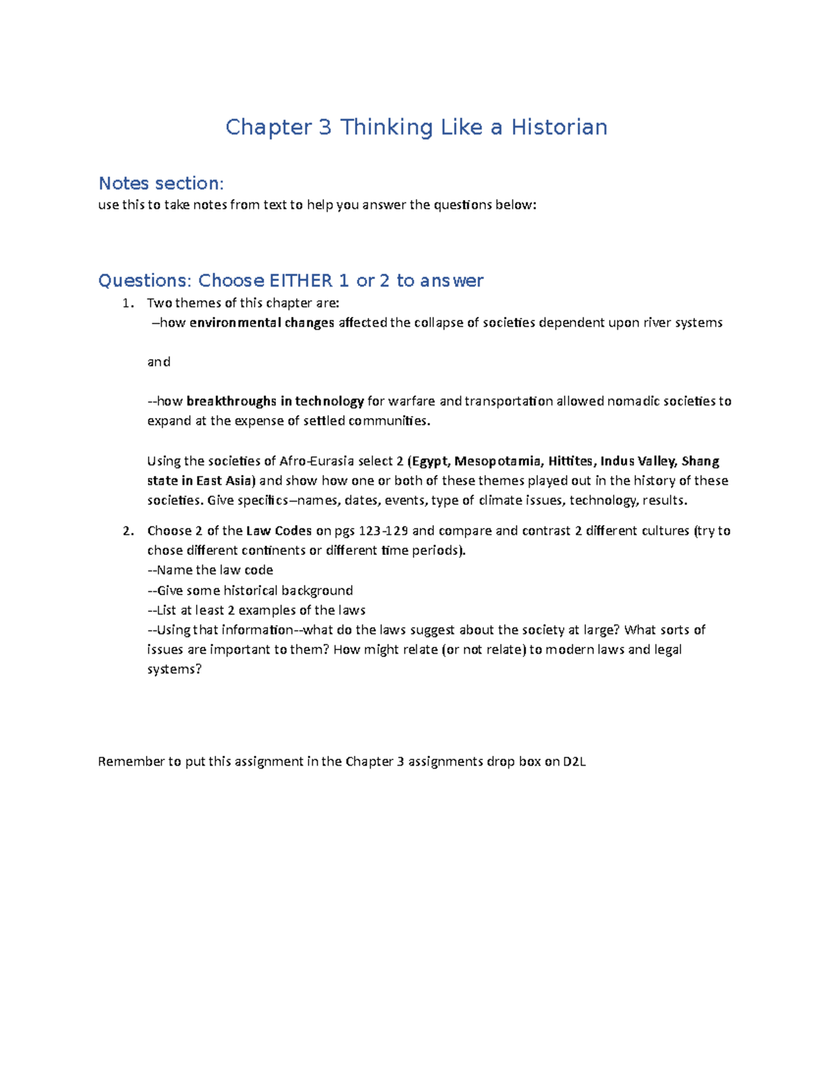 Chapter 3 Thinking Like a Historian - Chapter 3 Thinking Like a ...