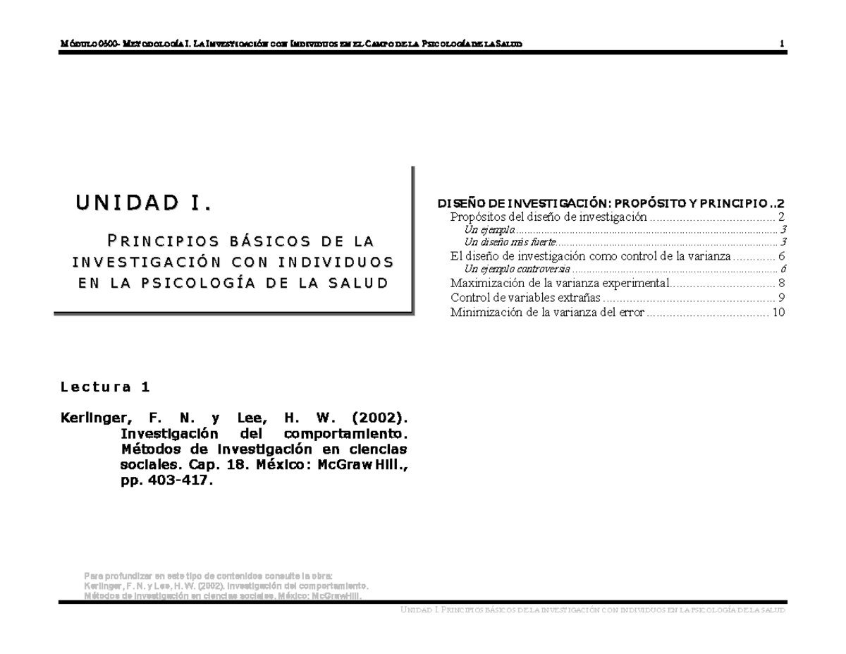 Lectura 1unidad 1 - Apuntes de la unidad 1 - Para profundizar en - Studocu