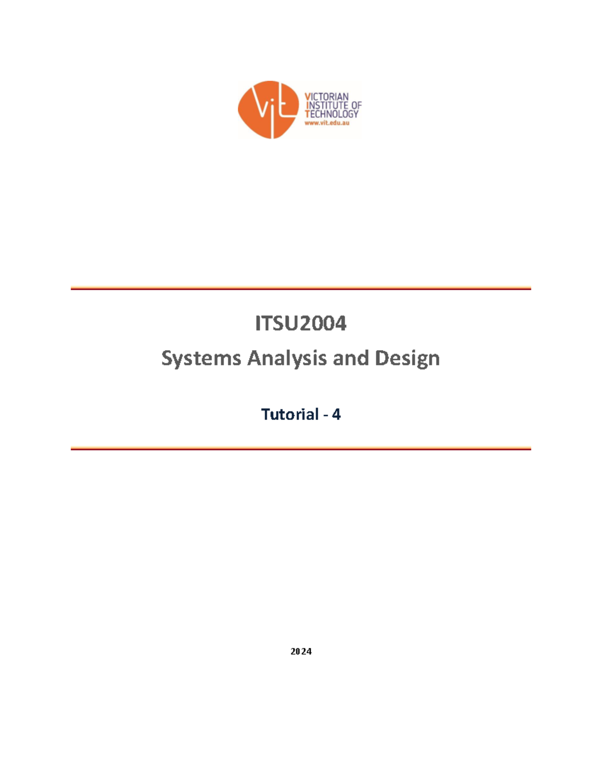 ITSU2004 Tutorial 4 - Tribhuvan Vishwavidalaya - ITSU Systems Analysis and Design Tutorial - 4 ...