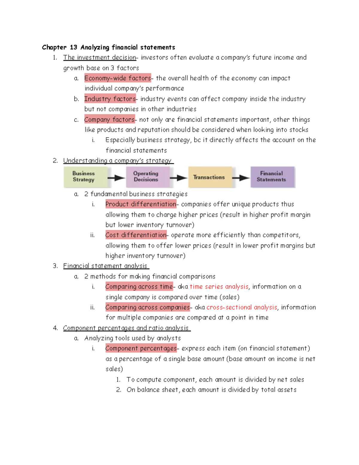 Chapter 13 (Analyzing financial statements) - Chapter 13 Analyzing ...