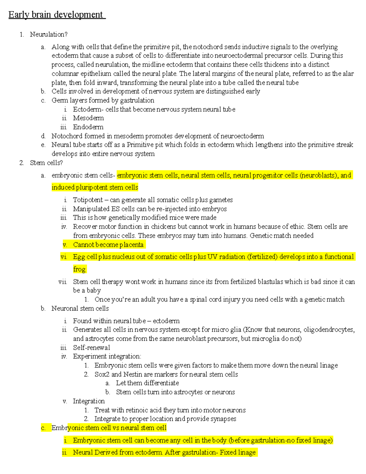 Early brain development review - Early brain development Neurulation? a ...