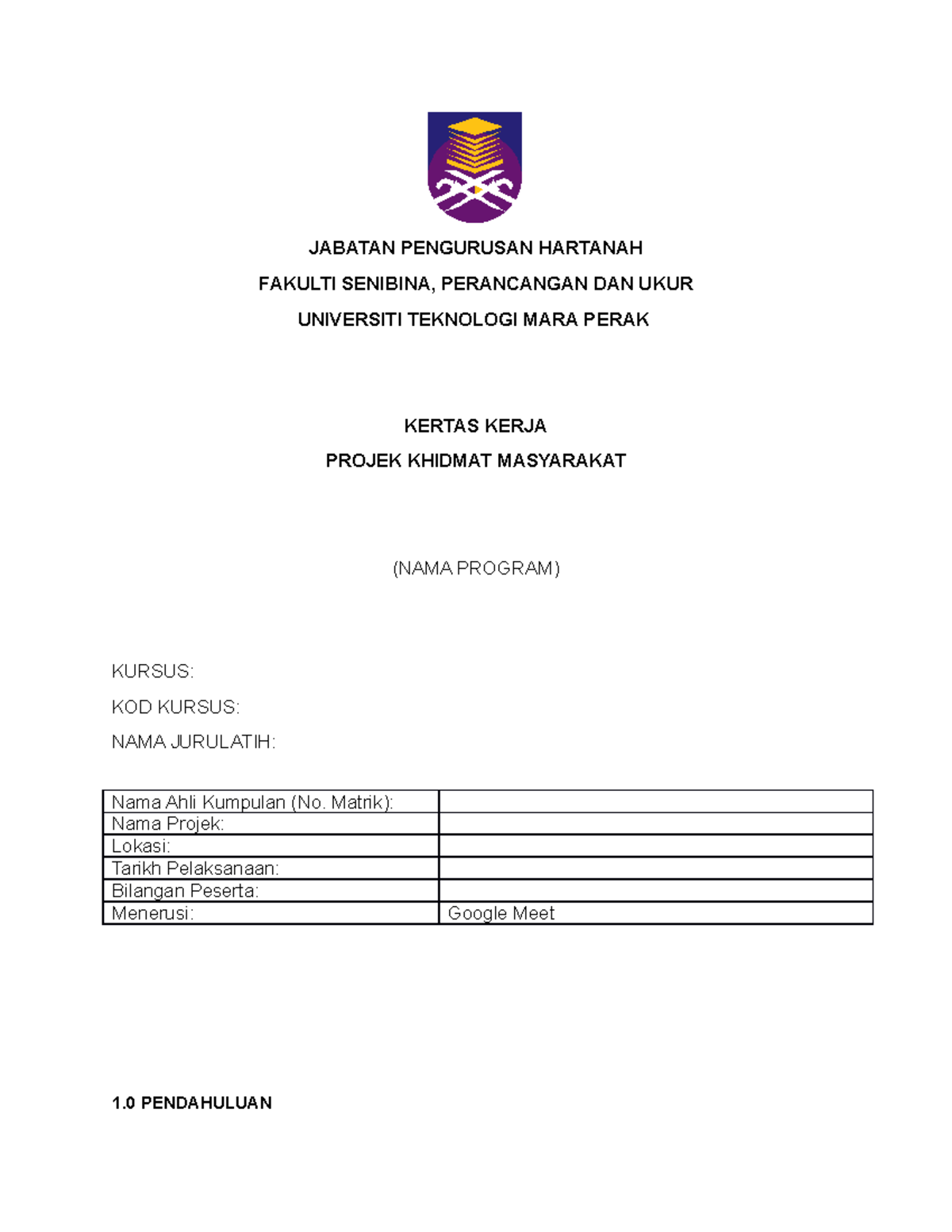 HPD233 paperwork Community Service 2 (contoh) - JABATAN PENGURUSAN ...