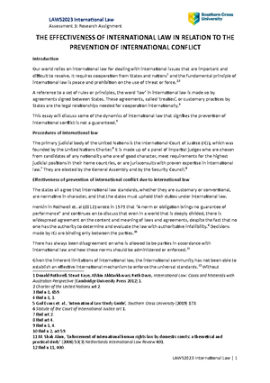 International Law Study Notes - International Law Notes TOPIC ONE The ...