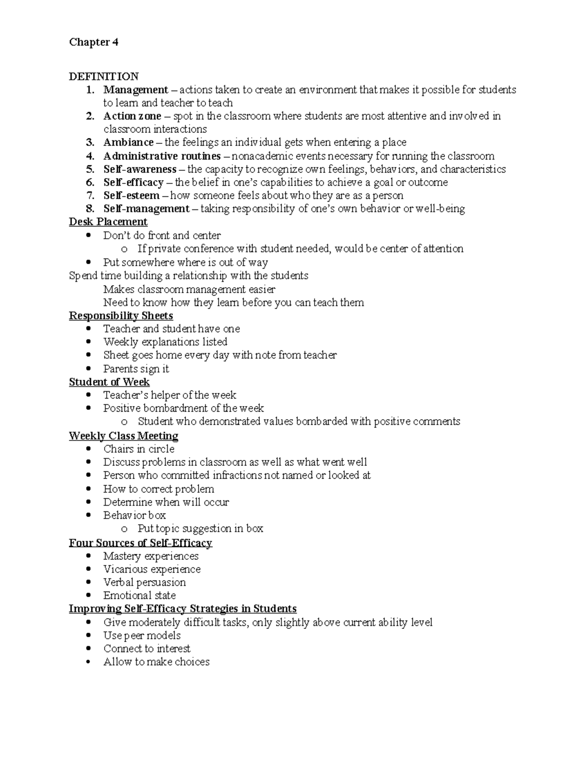 Chapter 4booknotes - Chapter 4 DEFINITION 1. Management – actions taken ...