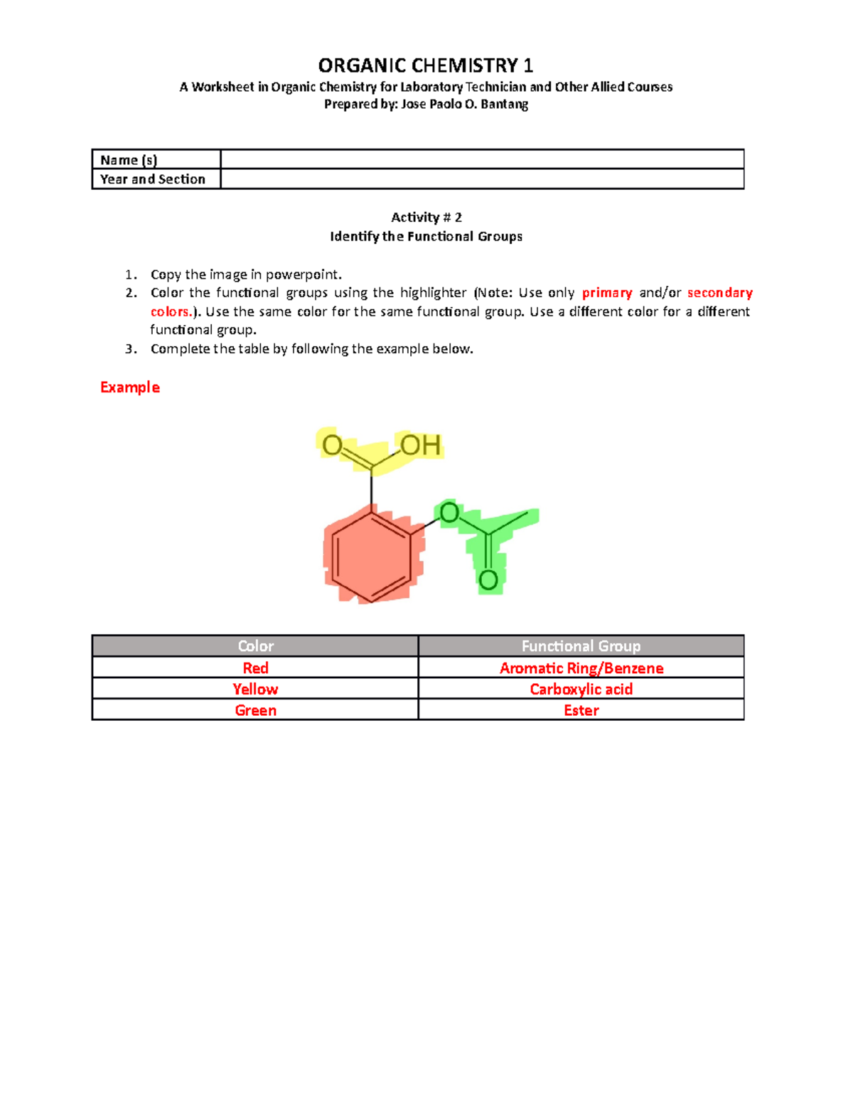 Activity 2 - Organic Chemistry - TUP - Studocu