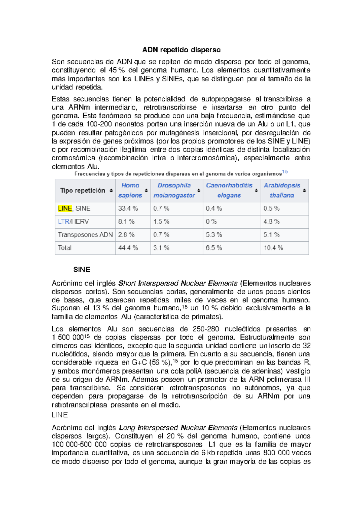 ADN repetido disperso - ADN GENETICA - ADN repetido disperso Son ...