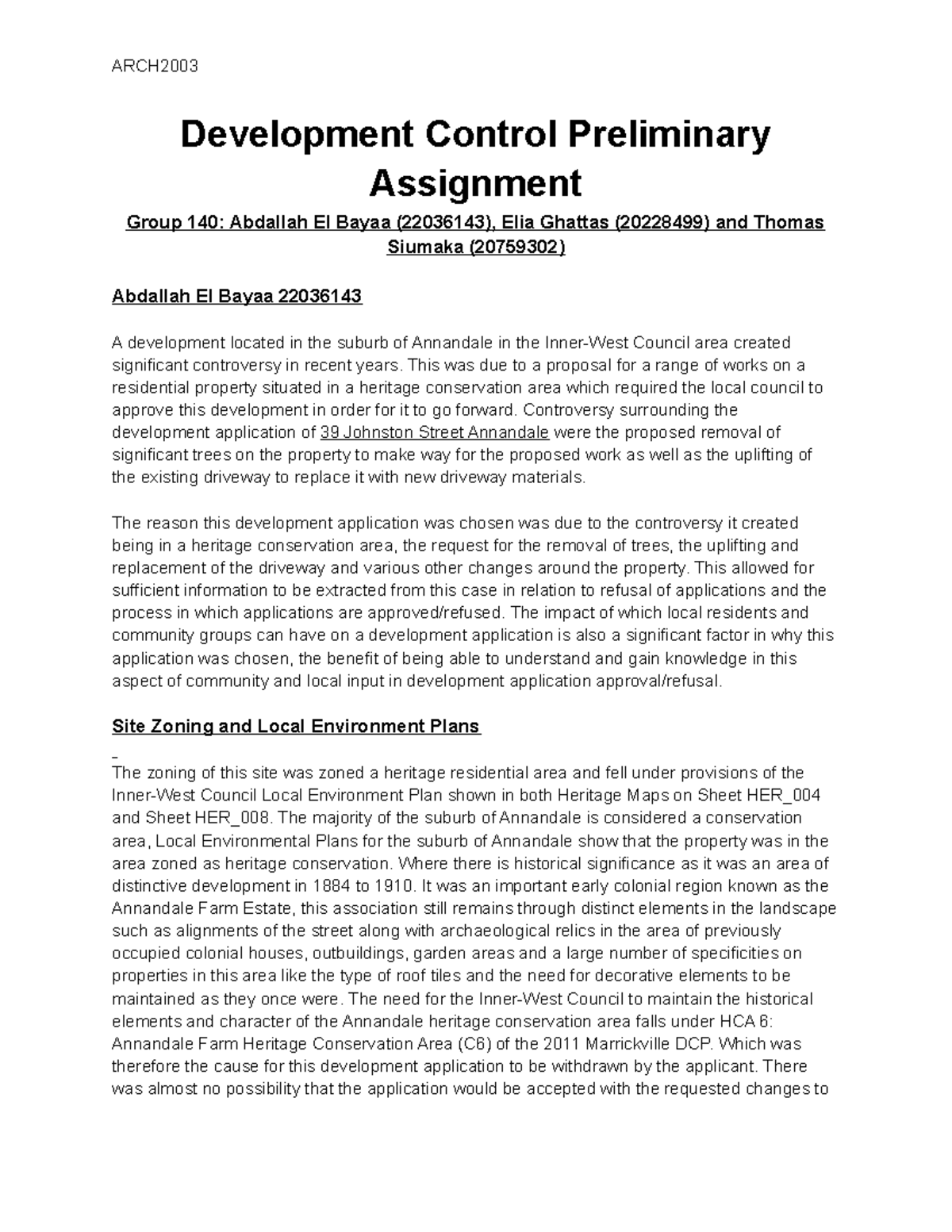 Development Control Preliminary Assignment 1 - Development Control Preliminary Assignment Group ...