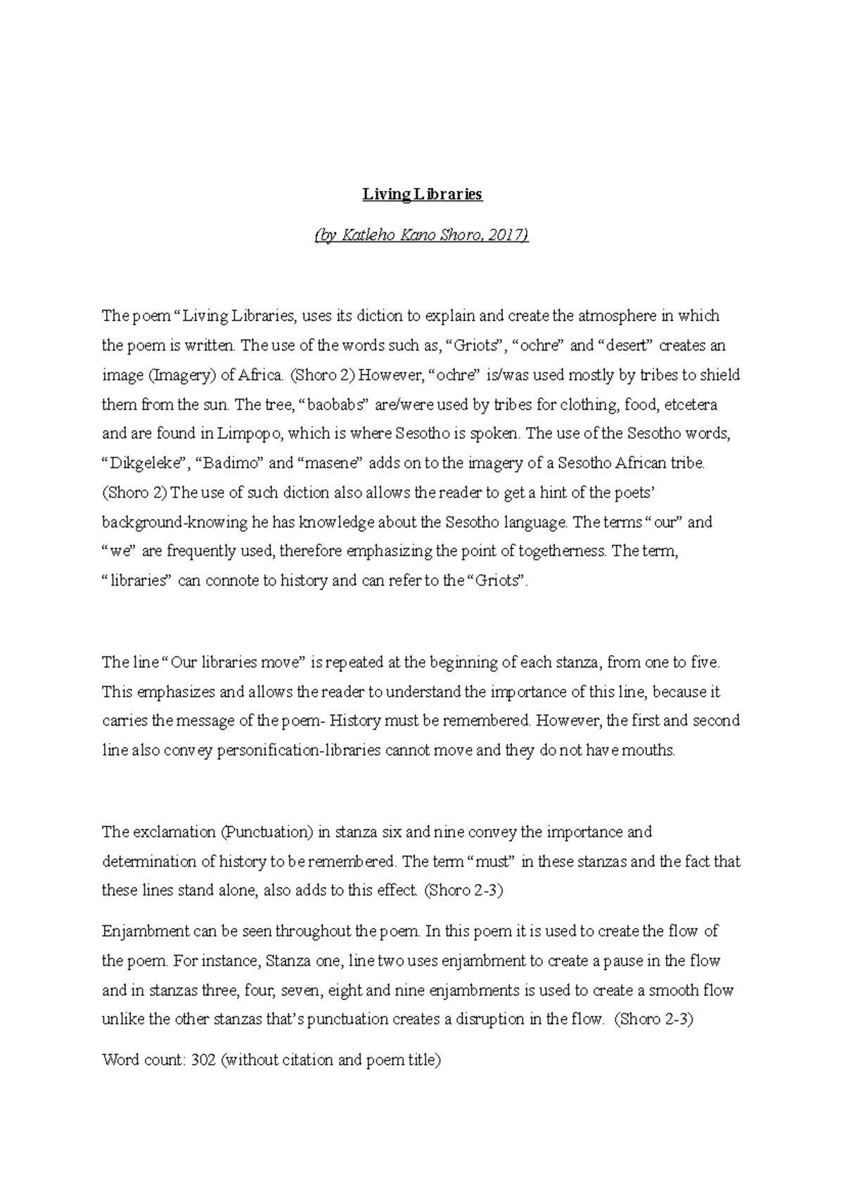 ELL1013F- Literature: How and Why-Essay on Living Libraries by Katleho ...