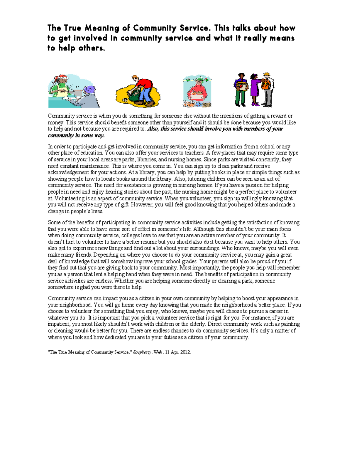 NHS-What is Community Service - The True Meaning of Community Service ...
