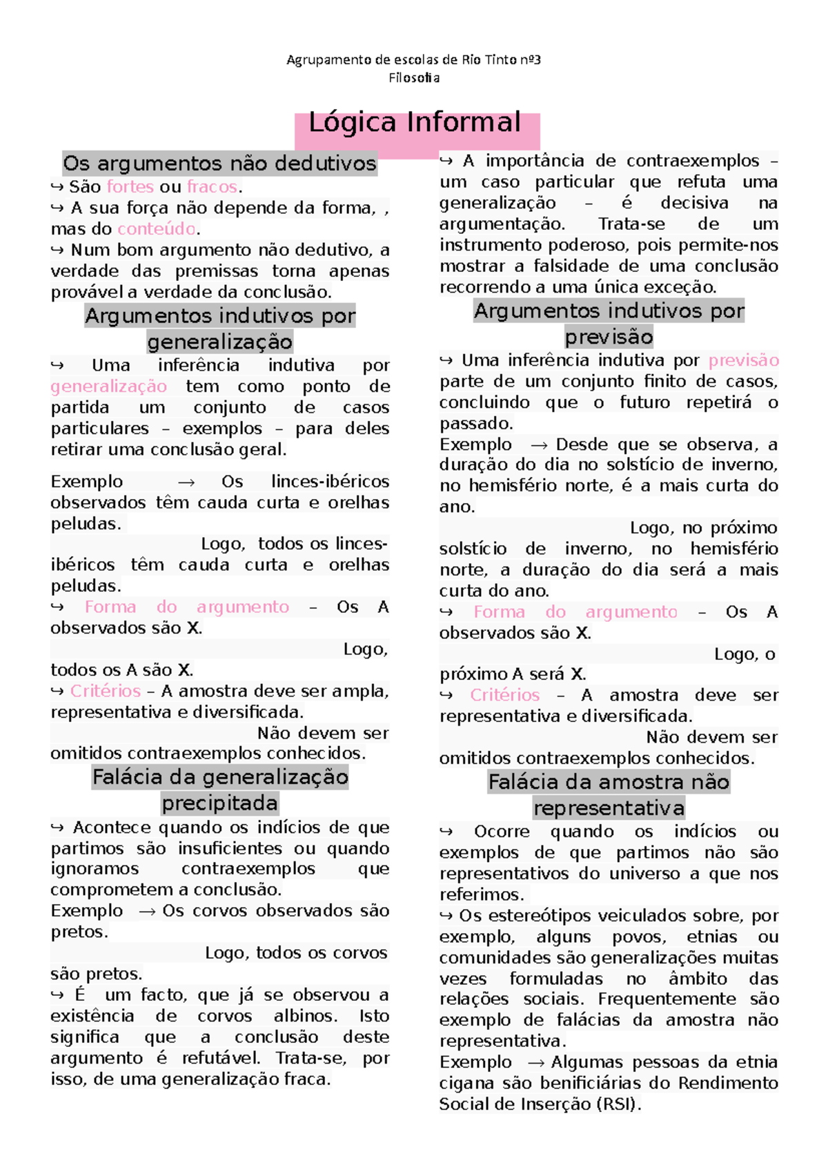 Lógica Informal - resumo de filosofia. Ajuda demais a estudar para os ...