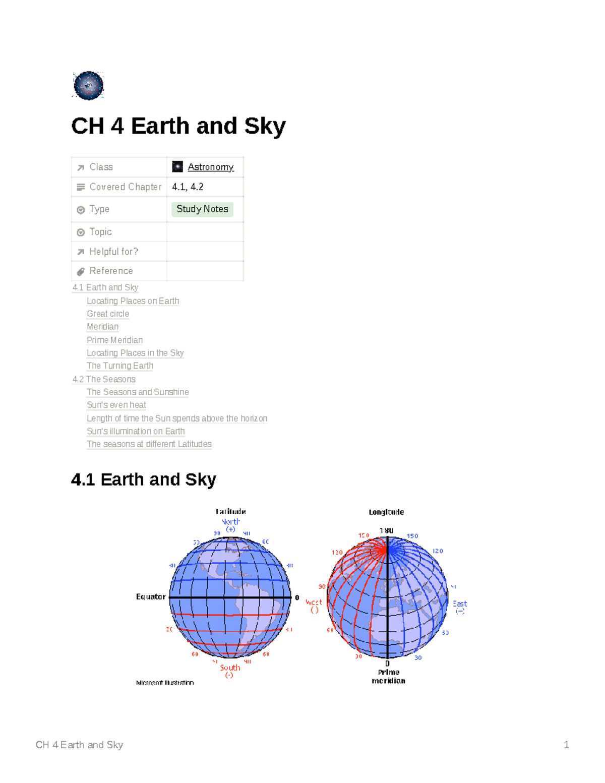 CH 4 Earth and Sky - Note that I took for studying - Astronomy 2e - CH ...