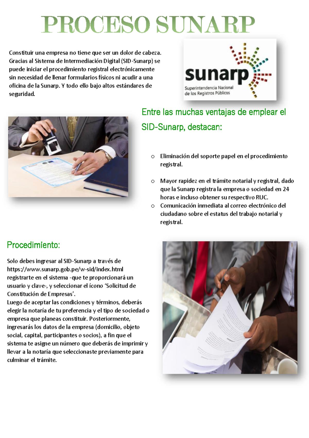 Proceso Sunarp-Tarea 3 - Constituir una empresa no tiene que ser un dolor de cabeza. Gracias al ...