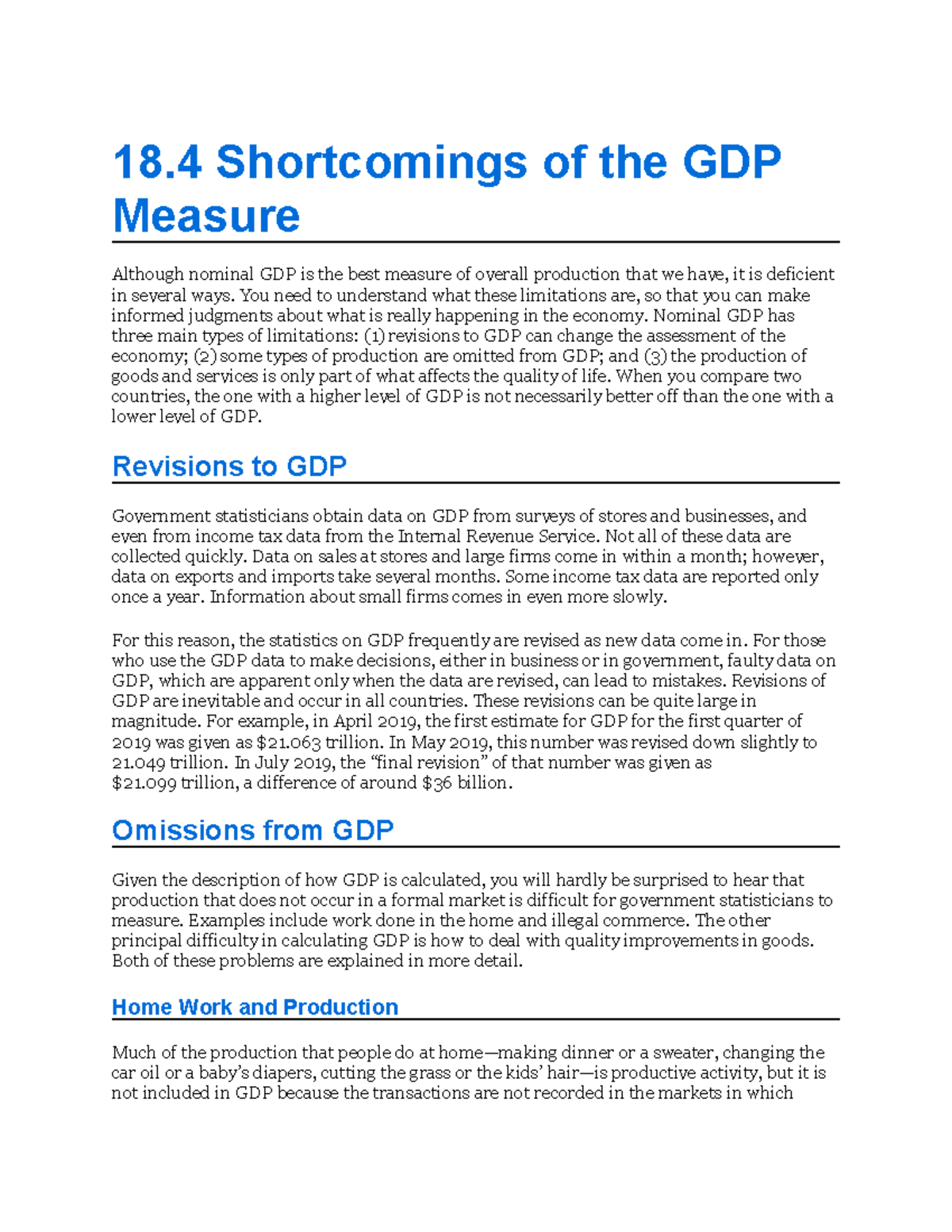 18.4 Shortcomings of the GDP Measure - 18 Shortcomings of the GDP ...