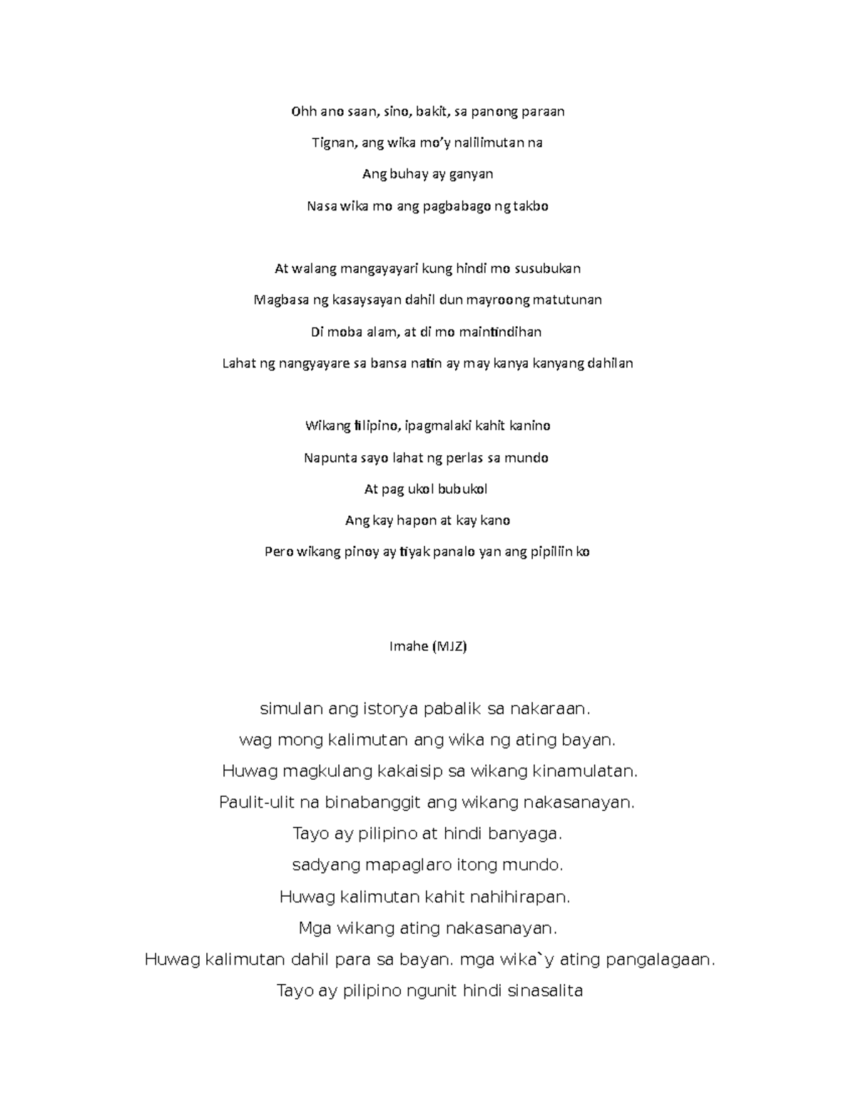 Tugsayawit - guidelines - Ohh ano saan, sino, bakit, sa panong paraan ...