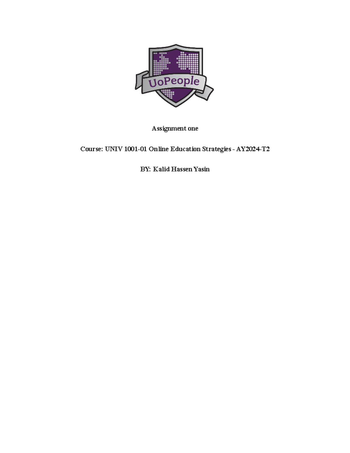 Assignment 1 Programming Fundamentals Assignment One Course Univ 1001 01 Online Education