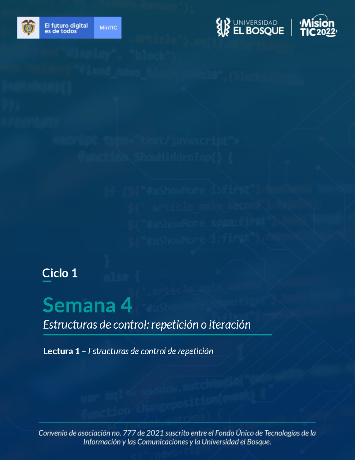 Lectura 1 - Estructuras de Control de Repeticion - Ciclo 1 Semana 4 ...