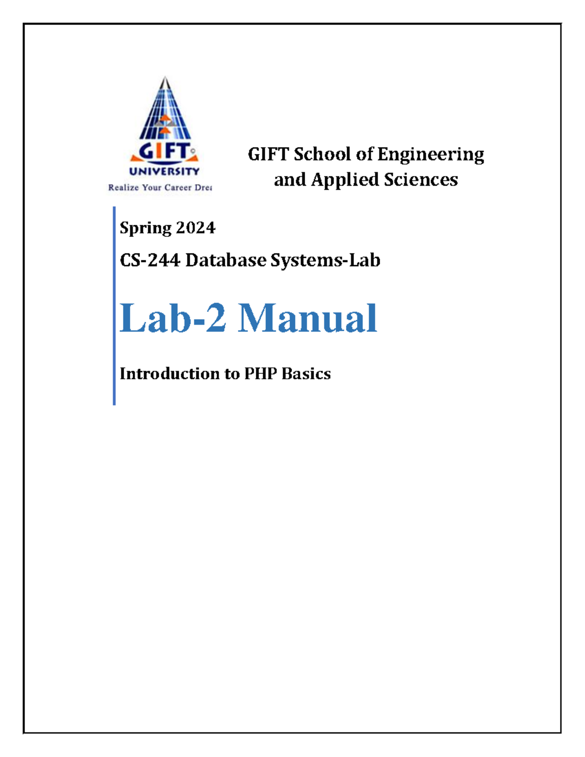 Lab-02-Manual-[Learning Basic PHP] - Spring 2024 CS- 244 Database Systems-Lab Lab- 2 Manual ...