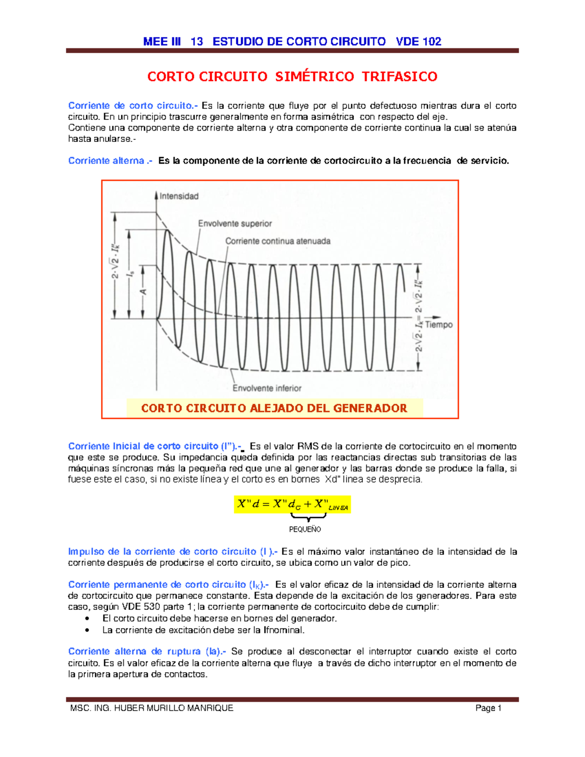 02 Estudio DE Corto Circuito VDE 102 - CORTO CIRCUITO SIMÉTRICO ...