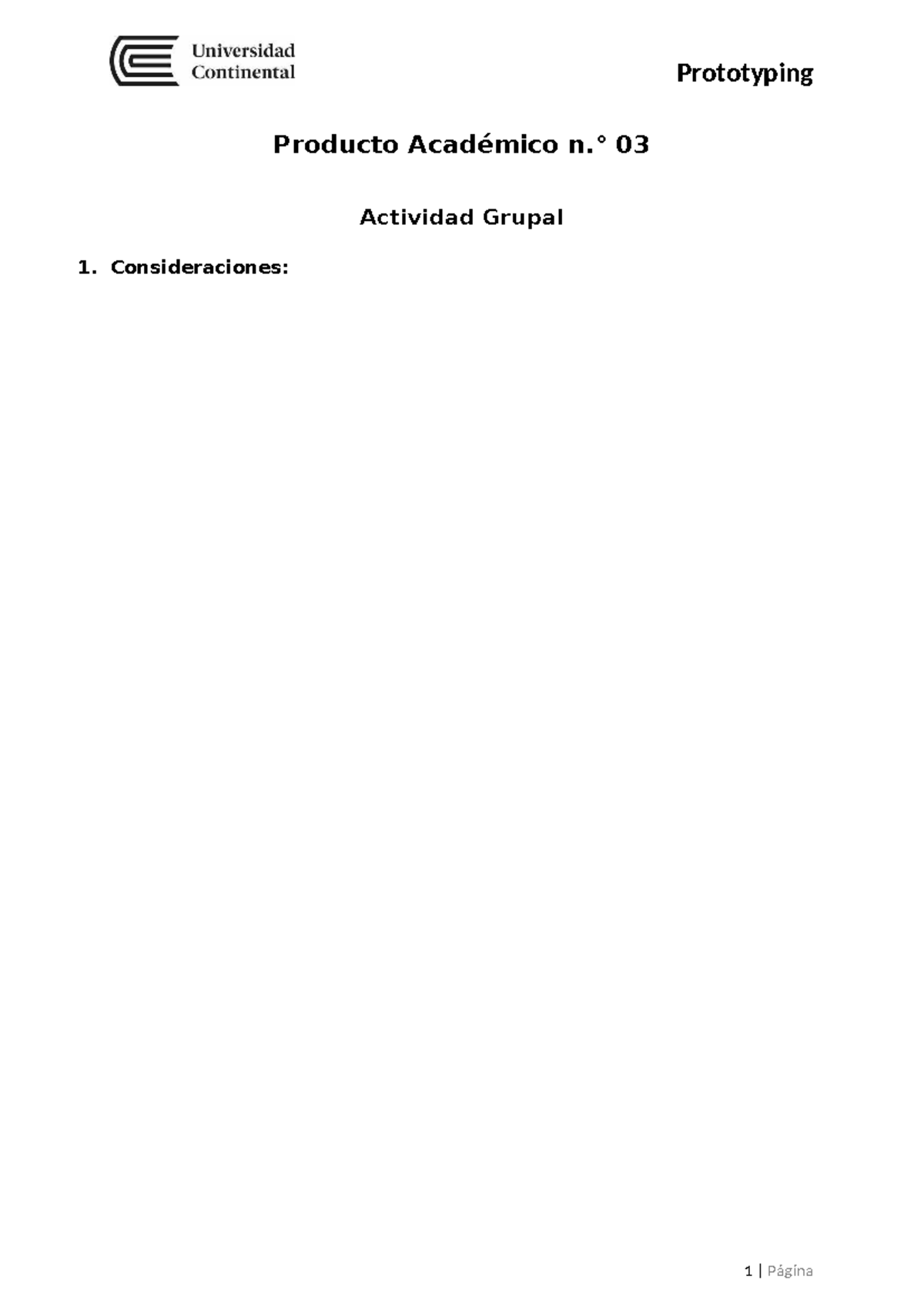 PA03-Proyecto-grupal - Producto Académico n.° 03 Actividad Grupal 1. Consideraciones: Criterio ...