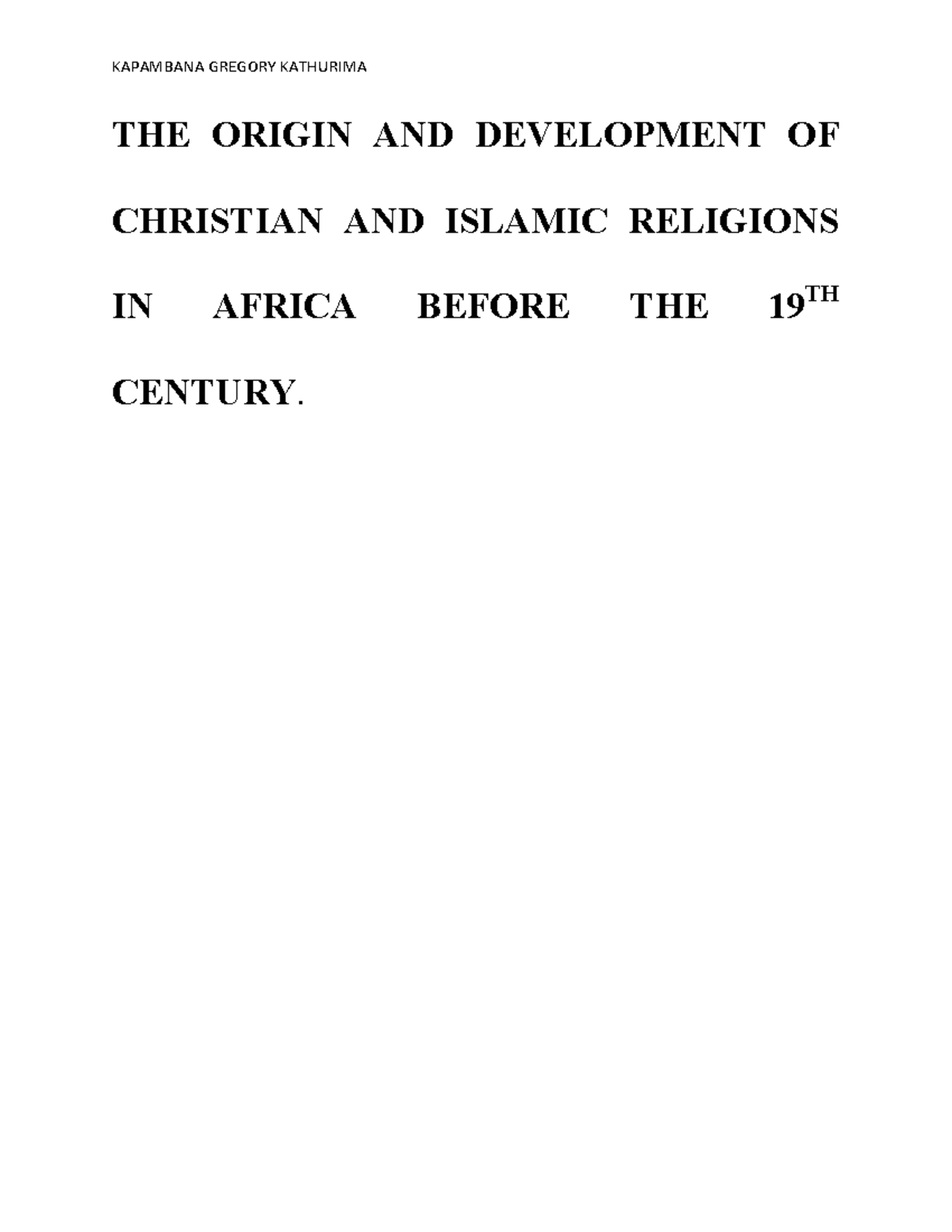 THE Origin AND Development OF Christian - THE ORIGIN AND DEVELOPMENT OF ...