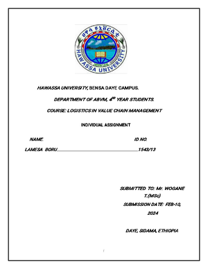 All major courses of LSCM - CHAPTER ONE 1. BASIC CONCEPTS OF SUPPLY ...