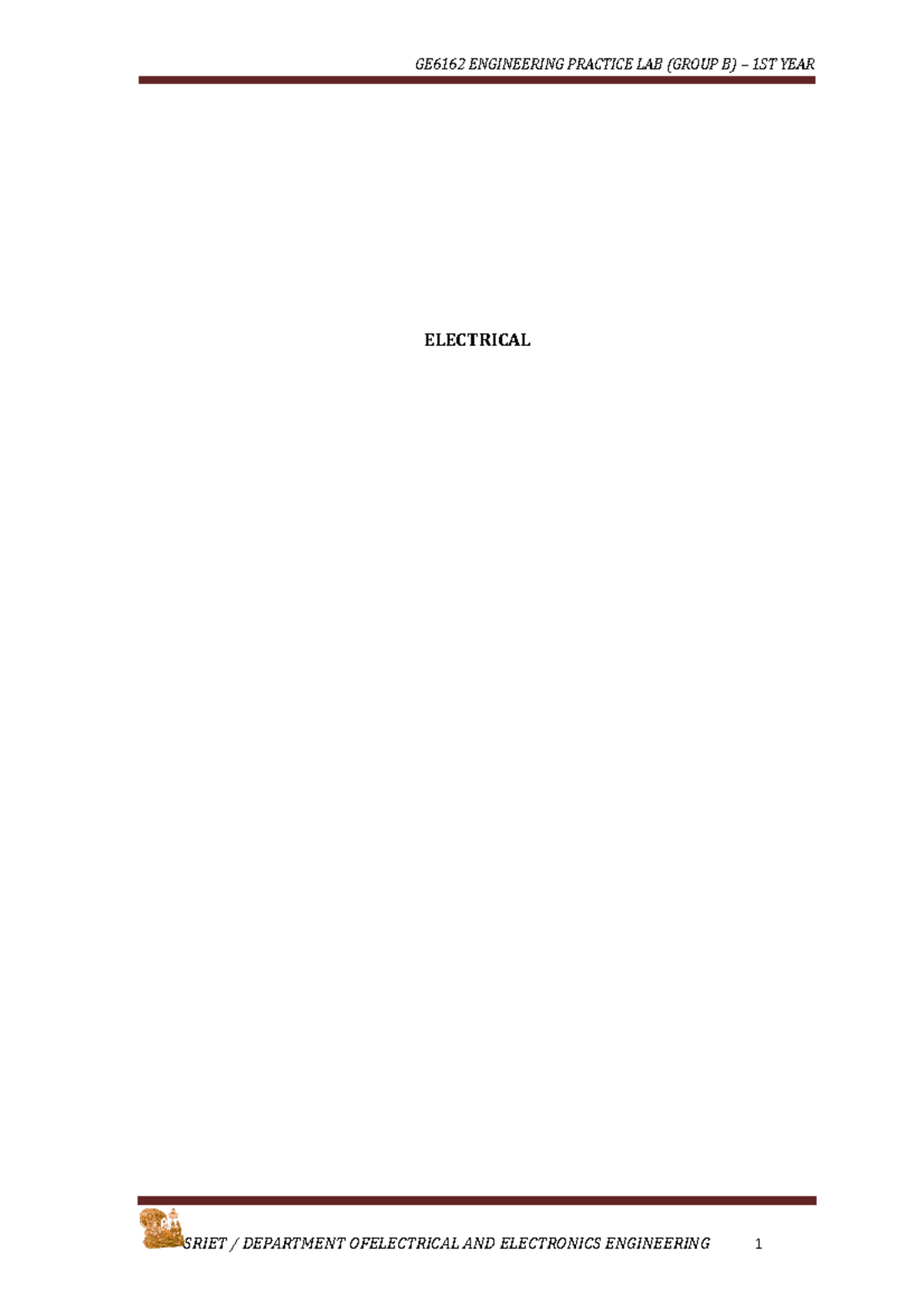 Electrical Introduction TO Electrical WO - ELECTRICAL INTRODUCTION TO ...