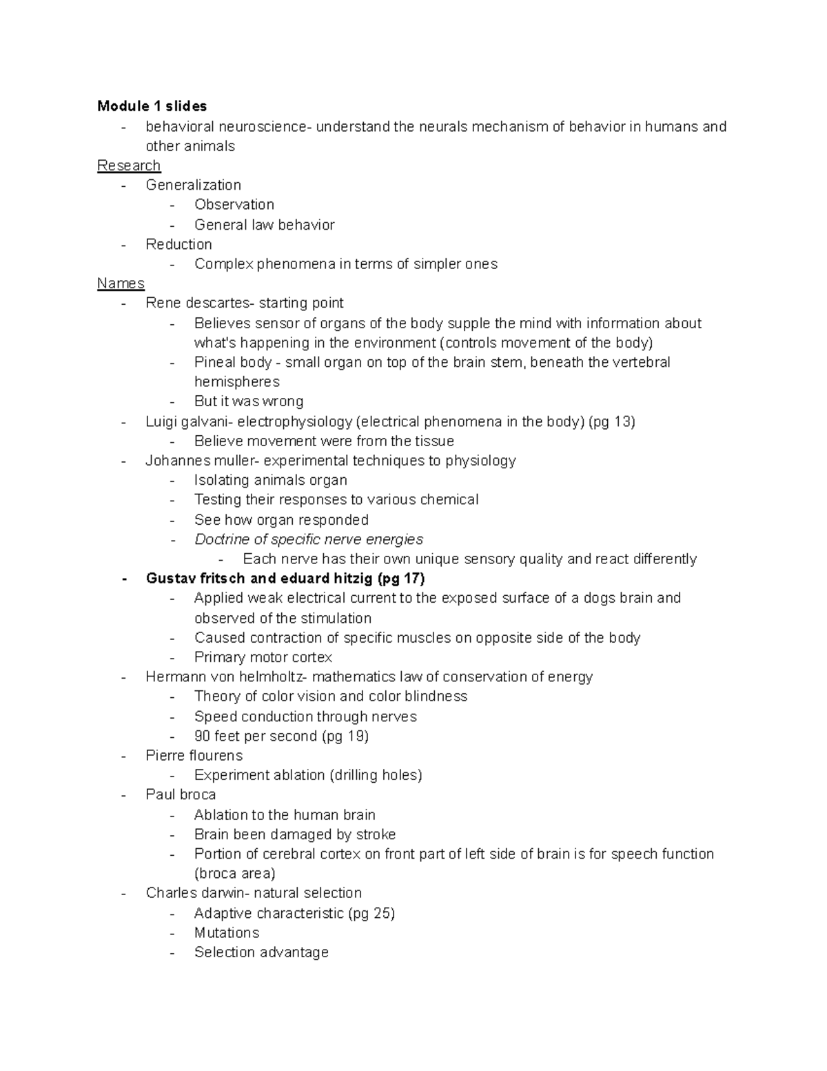 1 - lecture notes - Module 1 slides - behavioral neuroscience ...